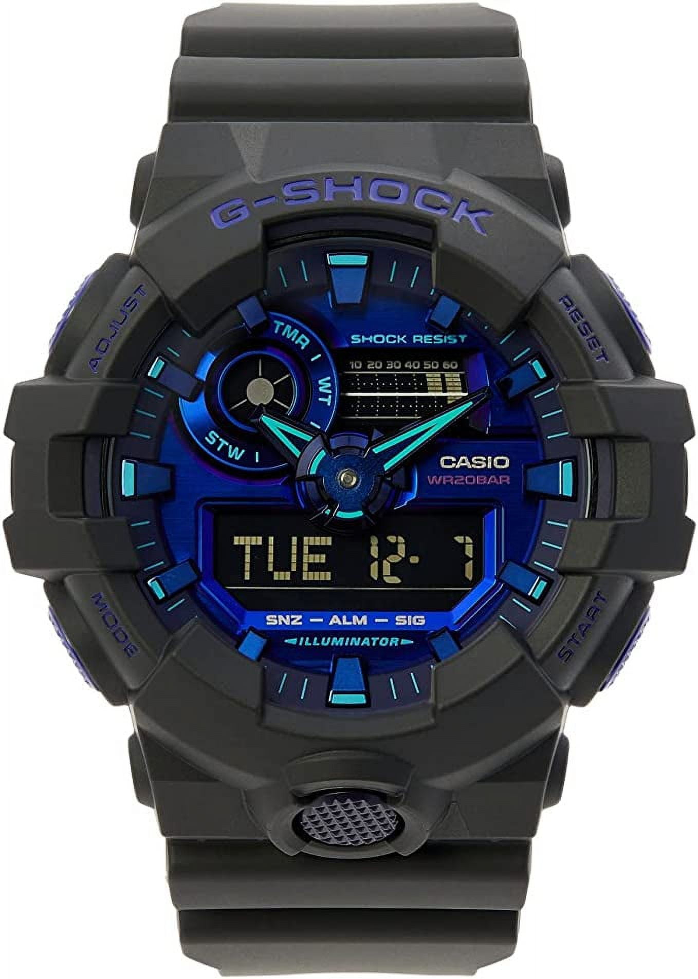 Casio G-Shock Men's Virtual Black Metallic Analog/Digital Watch, Blue ...