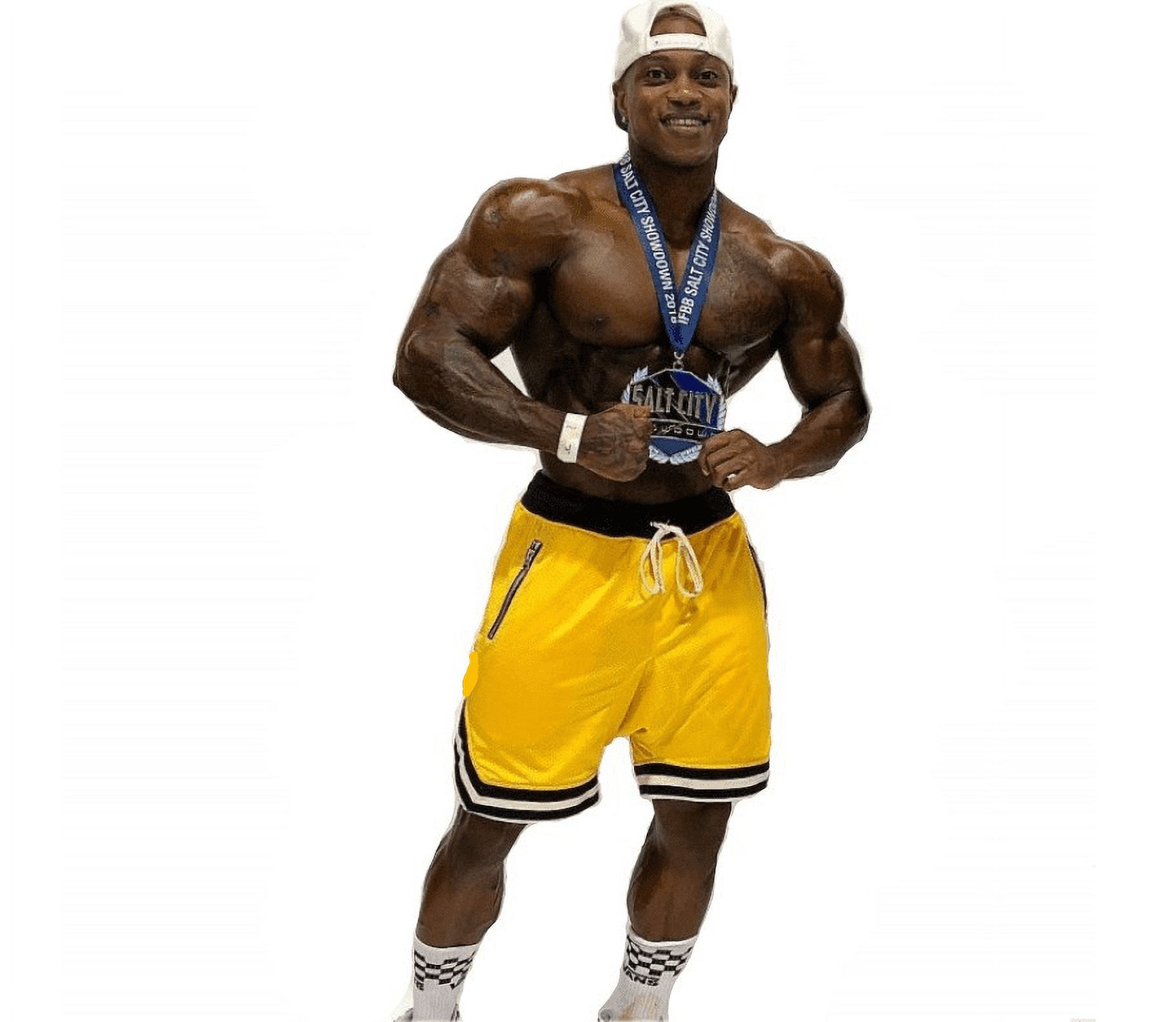 Mens GYM Sports Shorts Breathable Athletic Gym Shorts Loose Fit Running Bodybuilding Summer ...