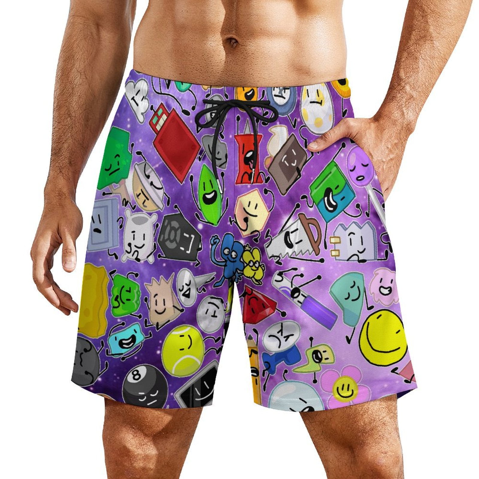 Mens Game BFDI Battle For Dream Island Swim Trunks with Compression ...
