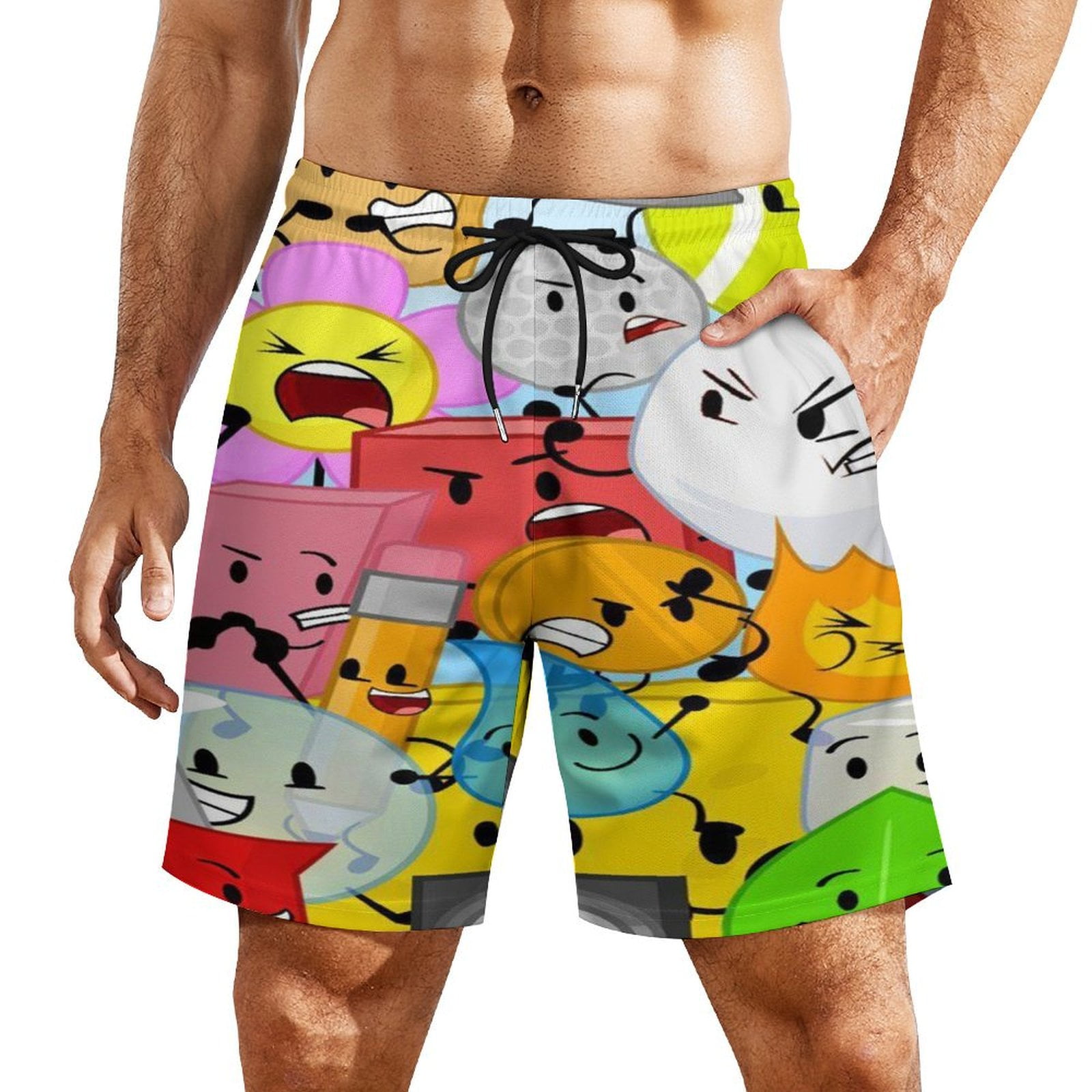 Mens Game BFDI Battle For Dream Island Swim Trunks with Compression ...