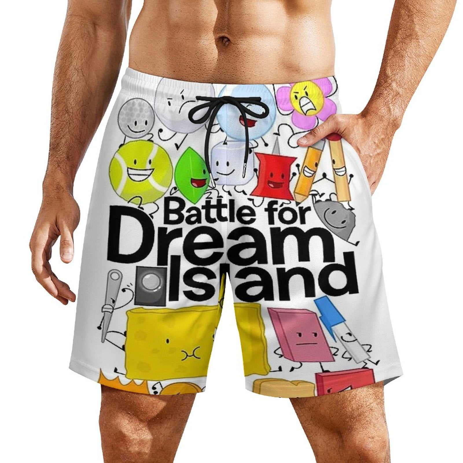 Mens Game BFDI Battle For Dream Island Swim Trunks with Compression ...