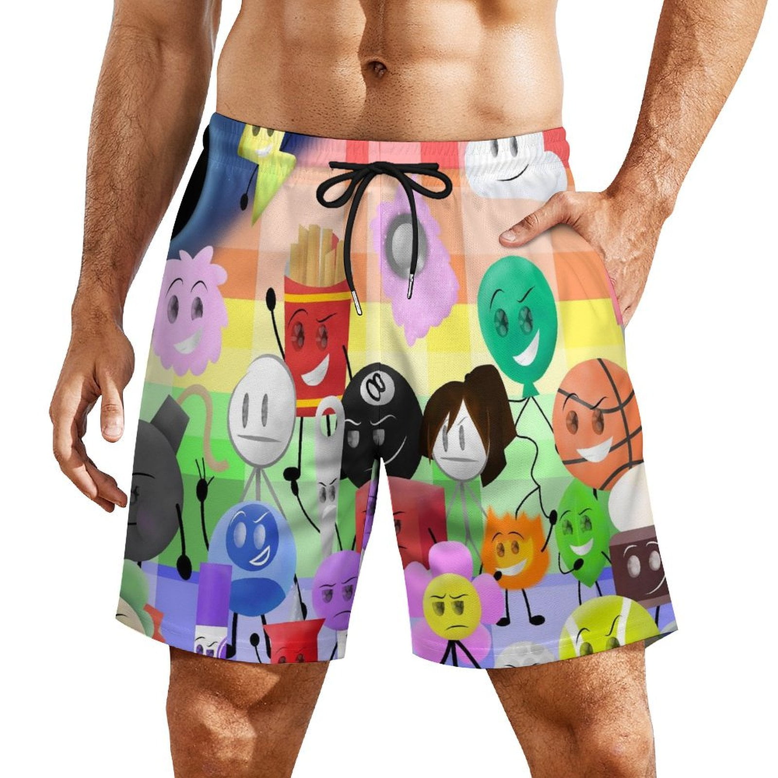 Mens Game BFDI Battle For Dream Island Swim Trunks with Compression ...