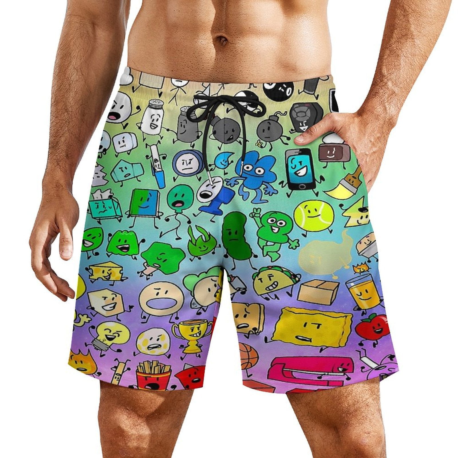 Mens Game BFDI Battle For Dream Island Swim Trunks with Compression ...