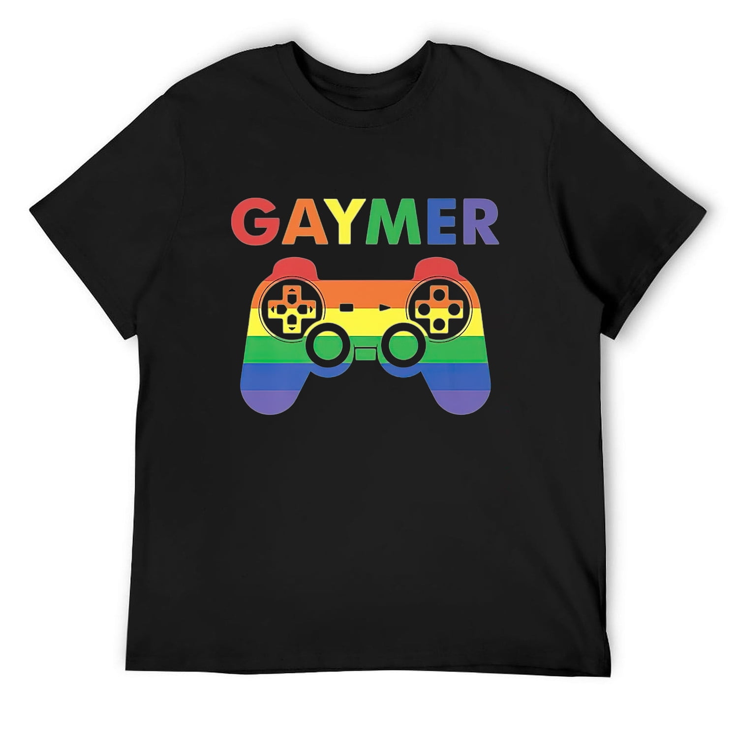 Mens Gaymer Gamer Gay Pride Lgbt Lesbian Rainbow Flag T Shirt Black