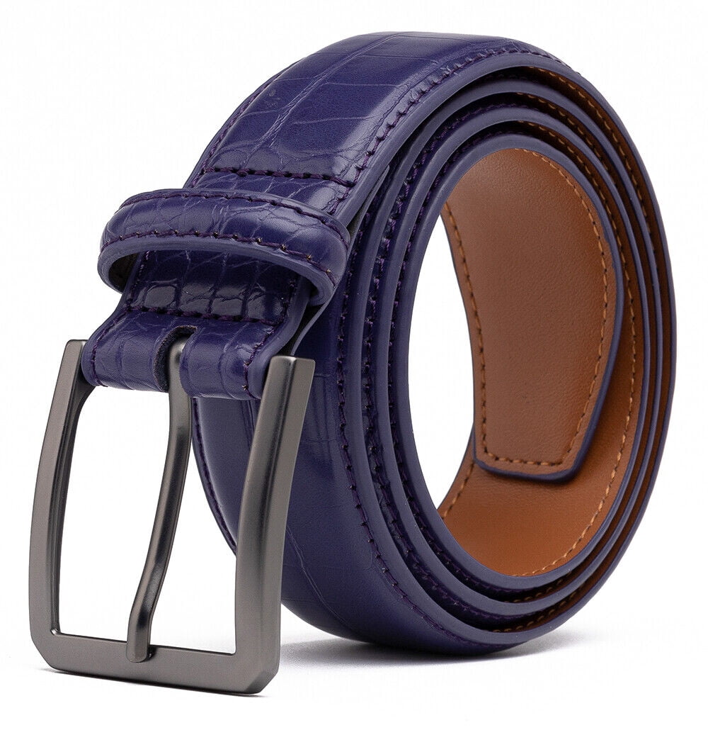 Fabio Valenti Men's Genuine Leather Dress Belt, 1.37" Wide, Alloy ...