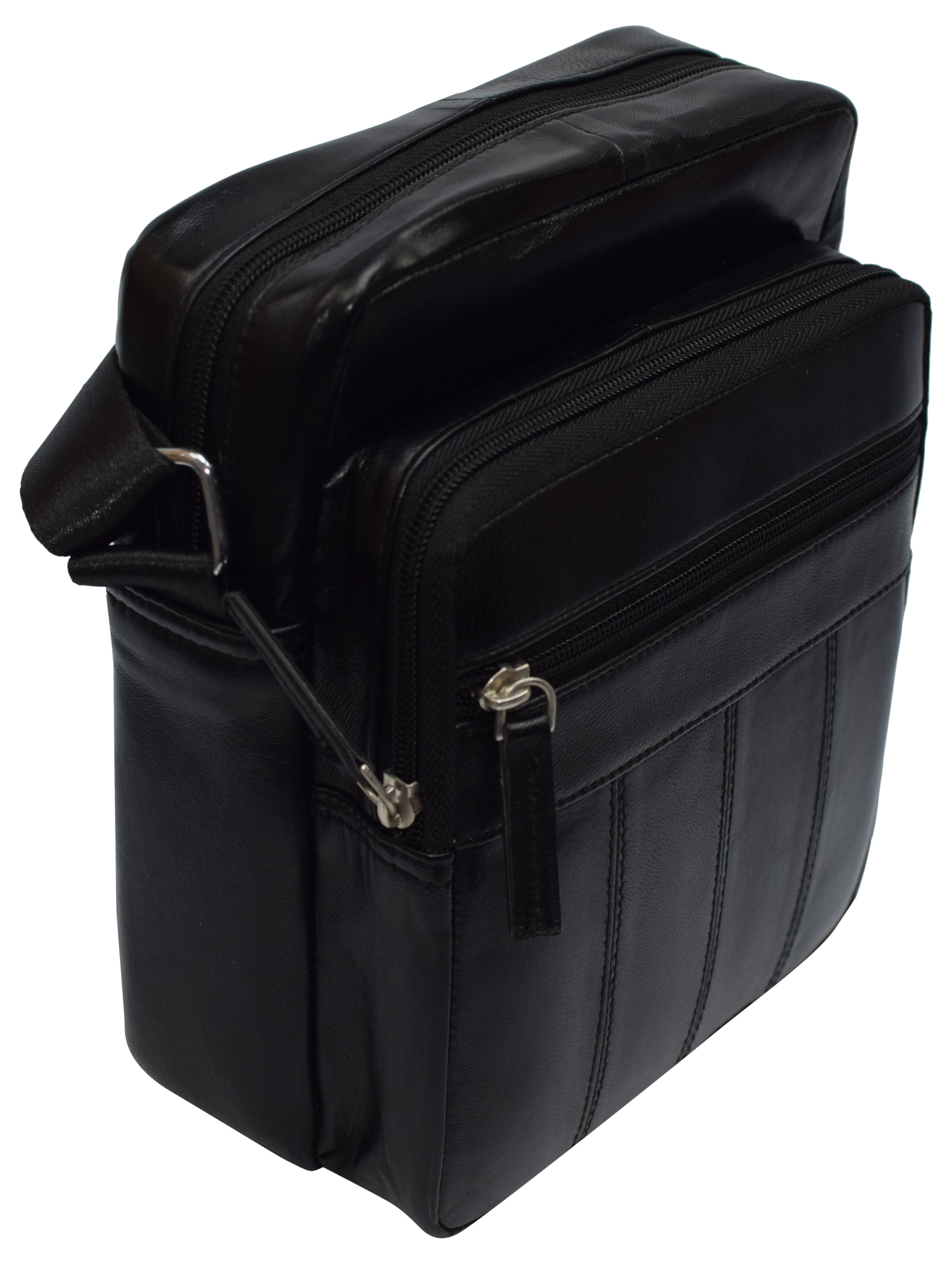 Mens Genuine Leather Shoulder Messenger Bag for Men Adjustable ...