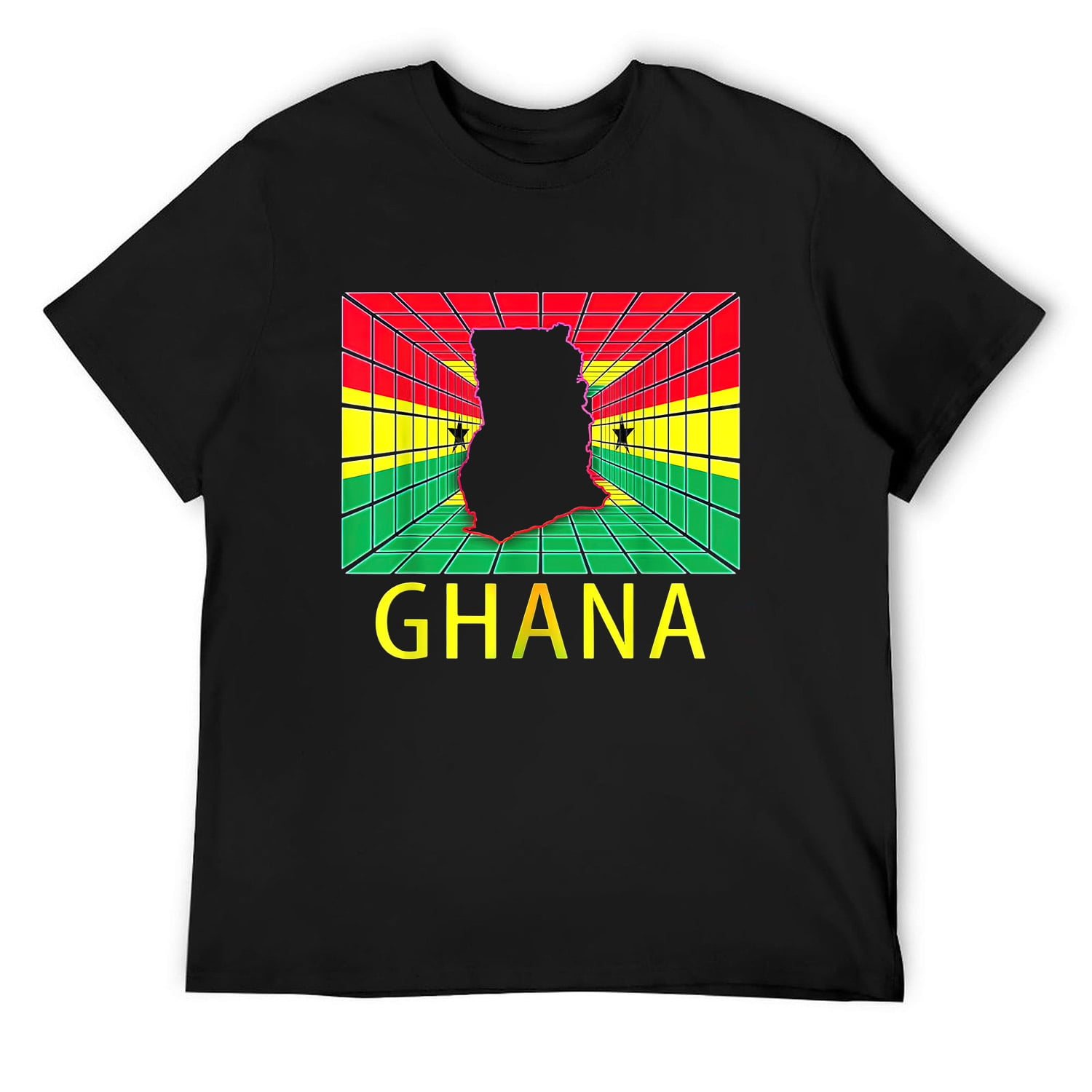 Mens Ghana Map Ghanaian T-Shirt Black 4X-Large - Walmart.com