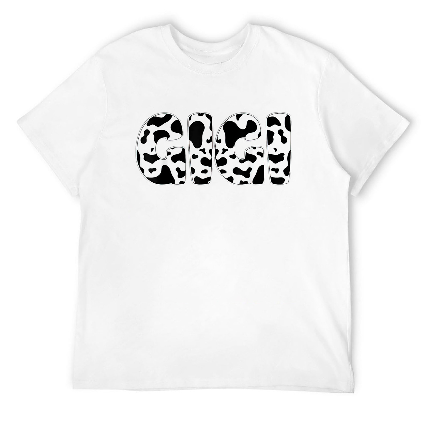 Mens Gigi Cow Print Cow Pattern T-Shirt White Medium - Walmart.com