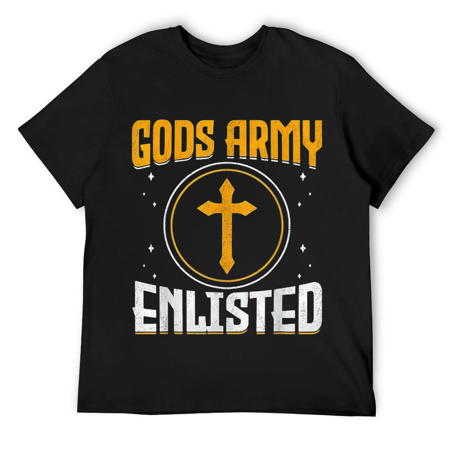 Mens Gods Army Enlisted I Jesus T-Shirt Black Large - Walmart.com