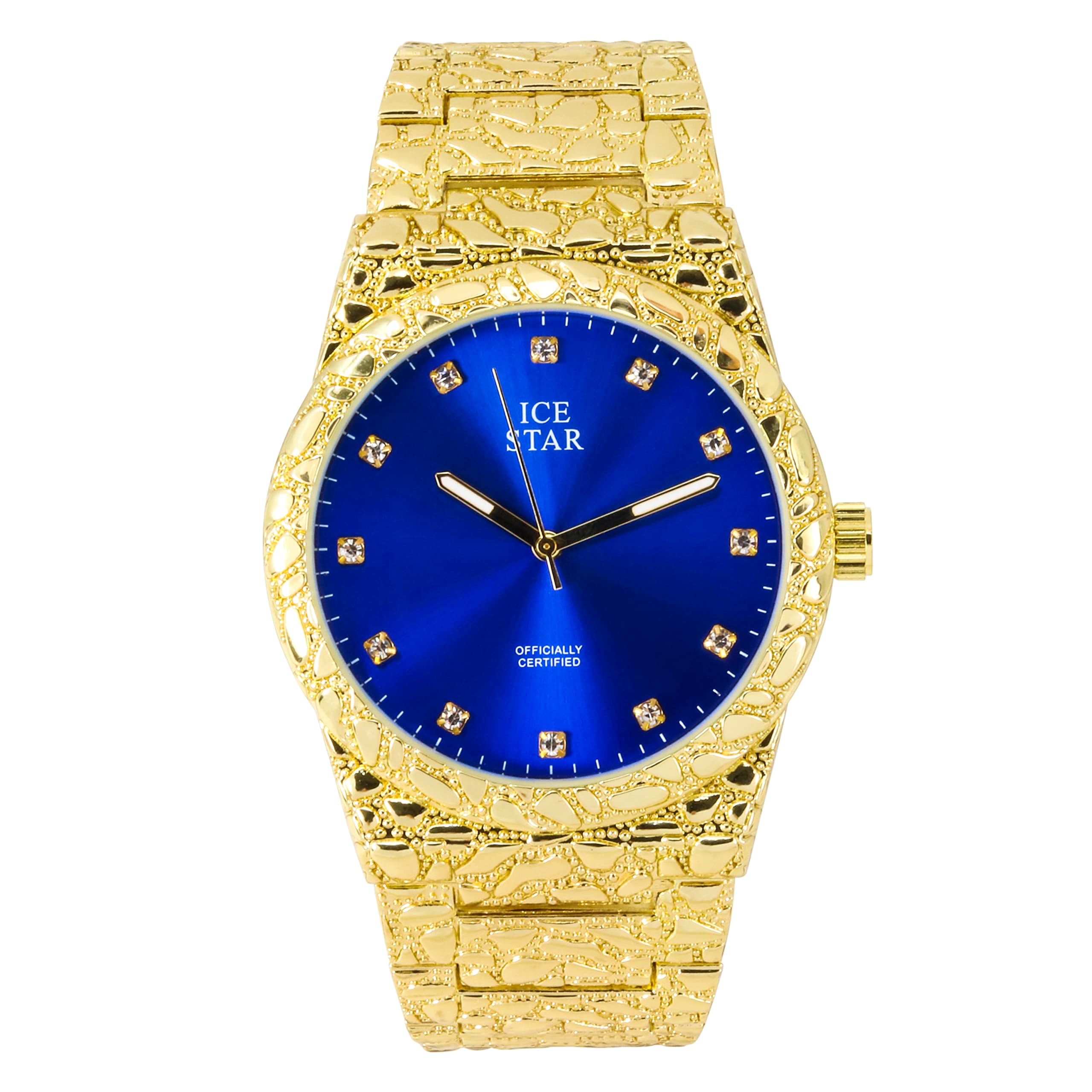 Ice Star Men's Luxury 45mm Nugget Watch with Diamond Accent Dial ...