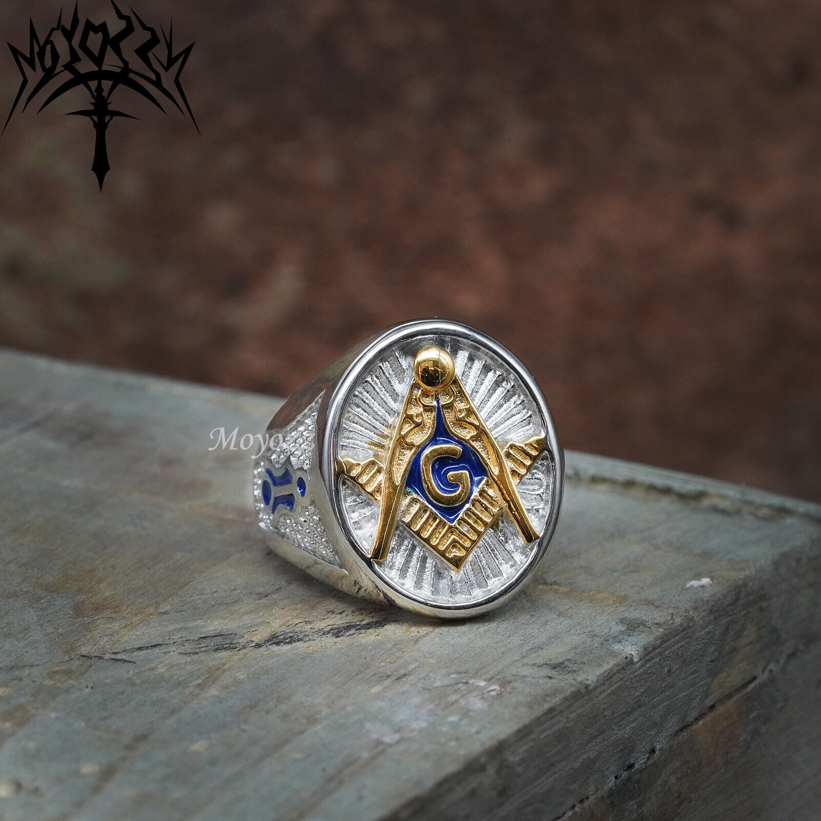Mens Gold Freemason Masonic Ring Men Stainless Steel Size 7-15 Gift ...