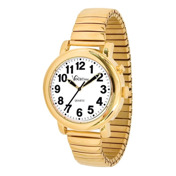 Mens Gold Tone Talking Watch - Gold Tone Expansion Band - Walmart.com