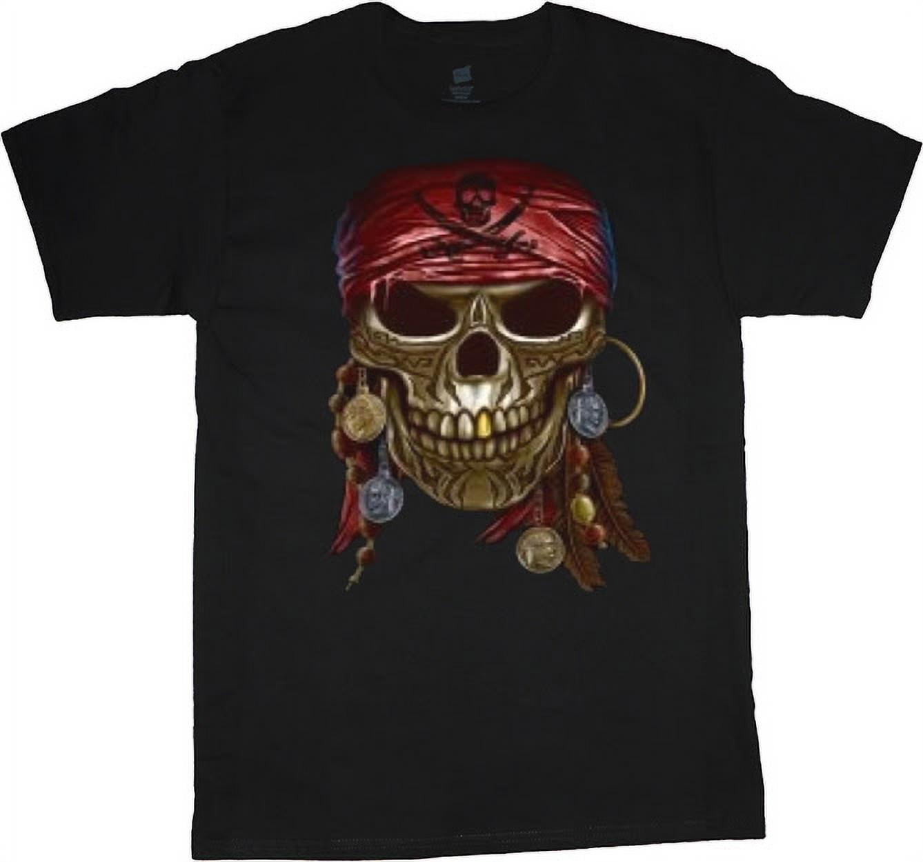 Mens Graphic Tees Pirate Skull T-shirt - Walmart.com