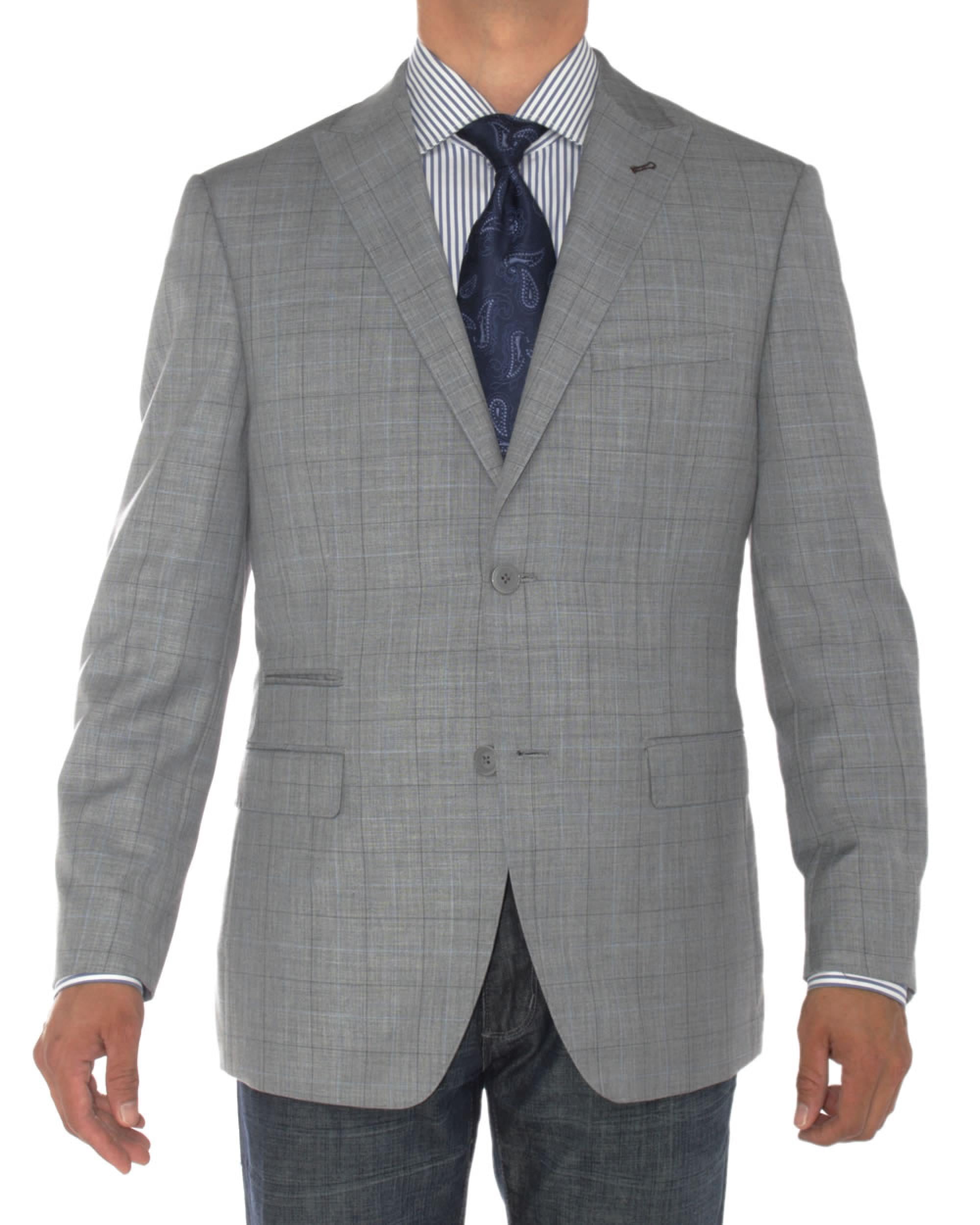 Mens Gray Modern Fit Blazer Luciano Natazzi 2 Button Suit - Walmart.com