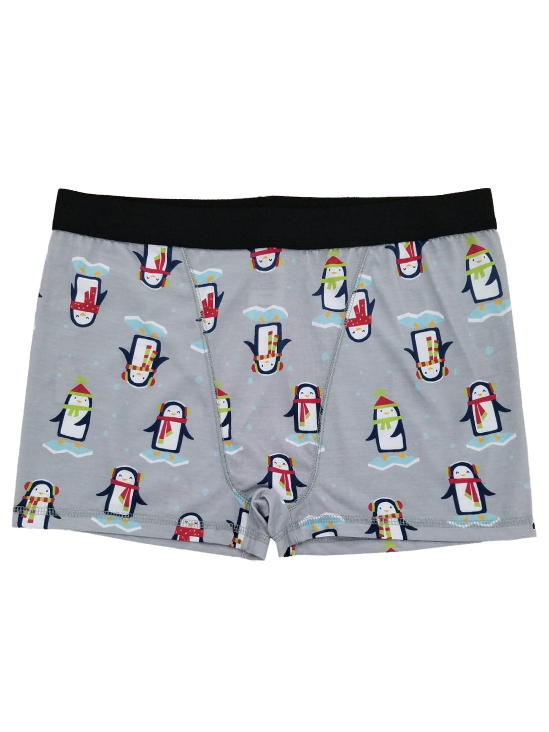 Mens Gray Winter Penguins Iceberg Underwear Boxers Boxer Briefs S ...