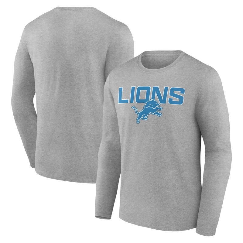 Mens Grey Color Cotton Long Sleeve Tee Word Primary - Walmart.com