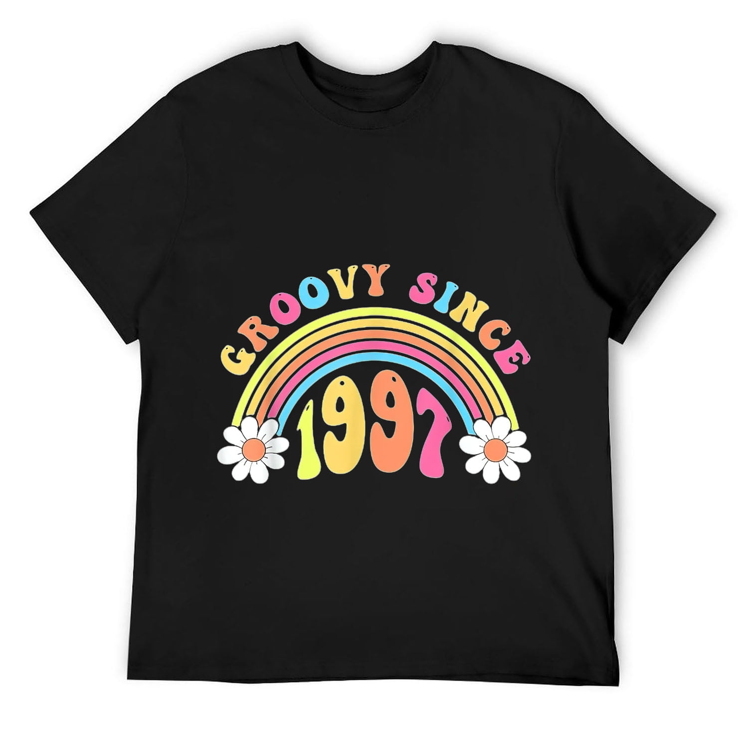 Mens Groovy Since 1997 Vintage Retro Birthday T-Shirt Black - Walmart.com