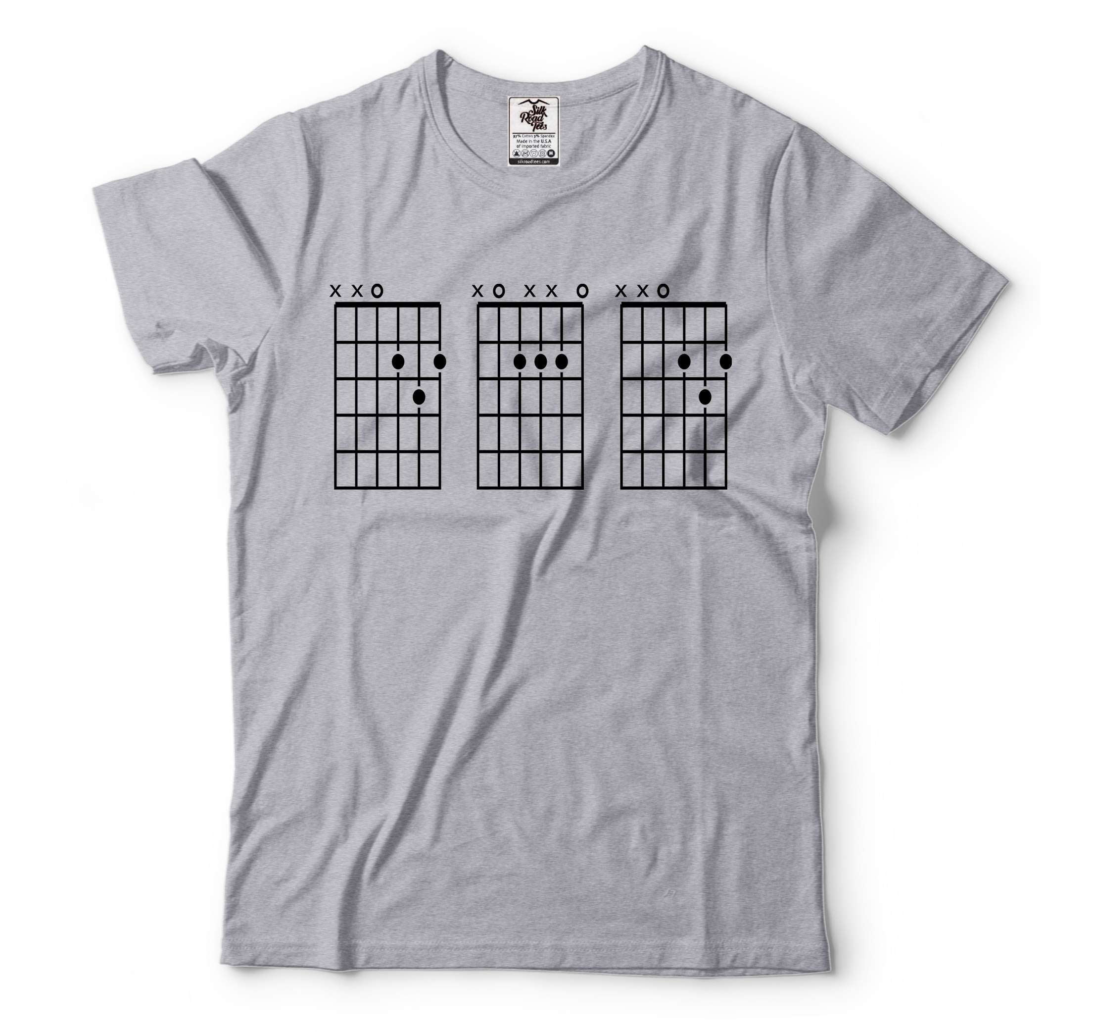 Mens Guitar Chord Tee Chart Musician Music Guitarist T-shirt Father's ...