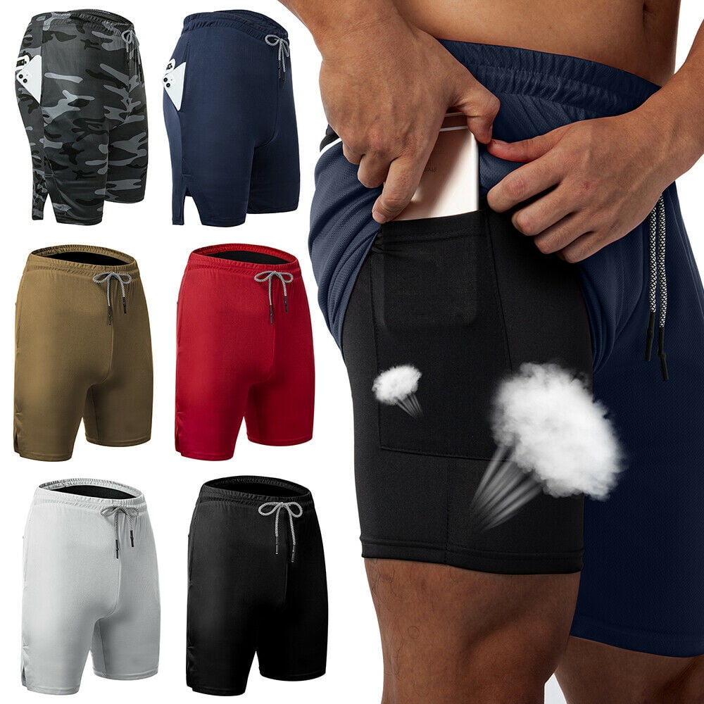 Mens Gym Running Shorts, Workout Athletic Bodybuilding Fitness Shorts ...