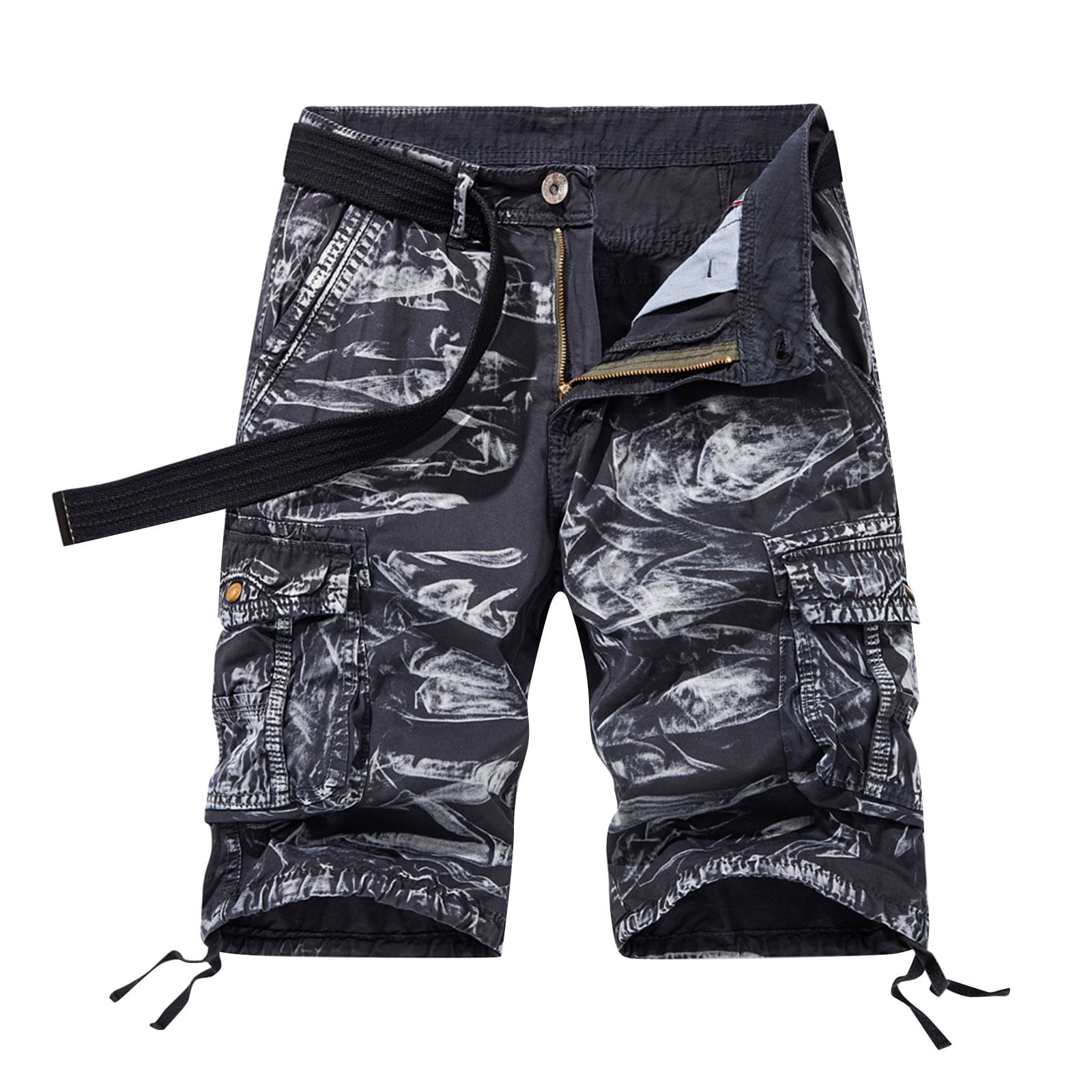 Mens Gym Shorts Active Normal Waist Pocket Versatile Twill Cargo ...