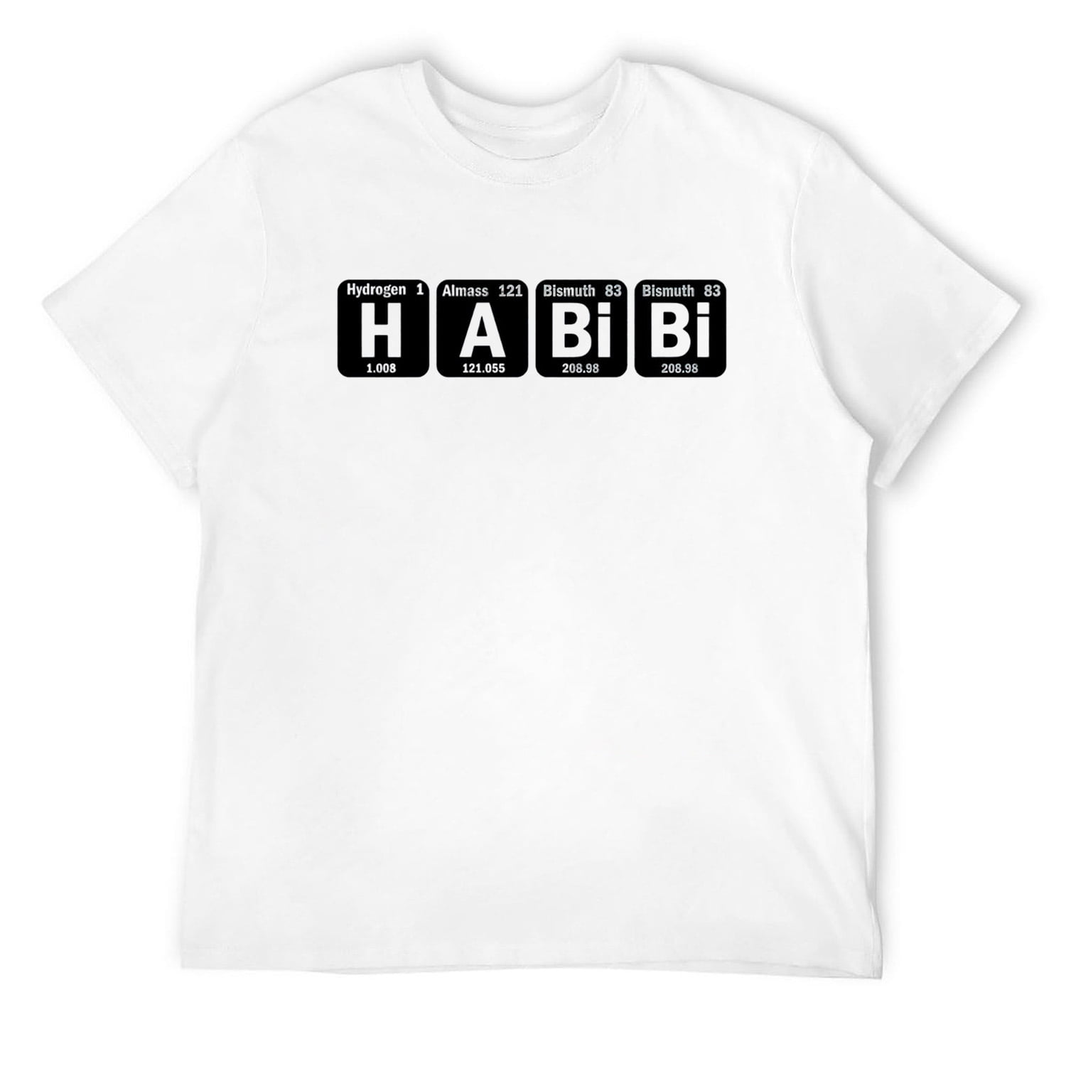 Mens Habibi Arabic Lebanese Word Periodic Table T Shirt White X-Large ...