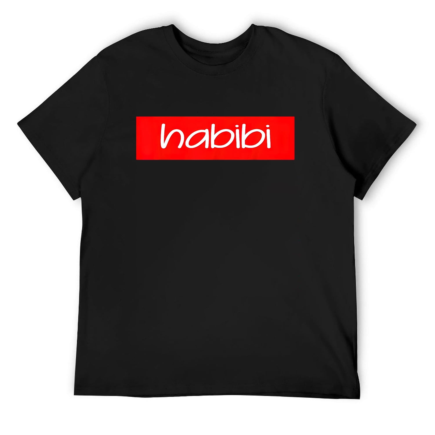 Mens Habibi - "My Love" Arabic English With Red Design T-Shirt Black ...