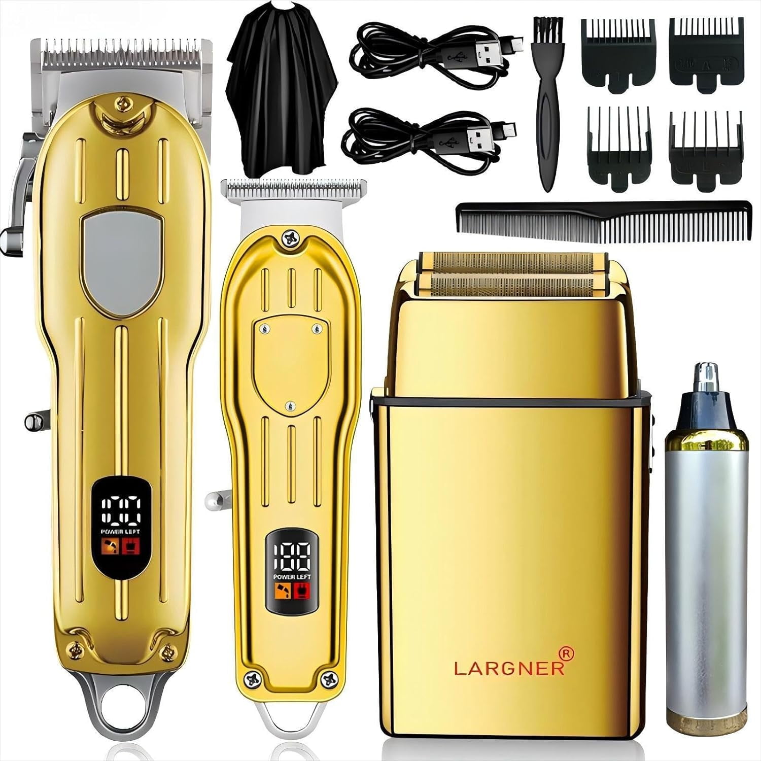 Mens Hair Clipper Professional Hair Trimmer Barber Clipper Set Beard ...
