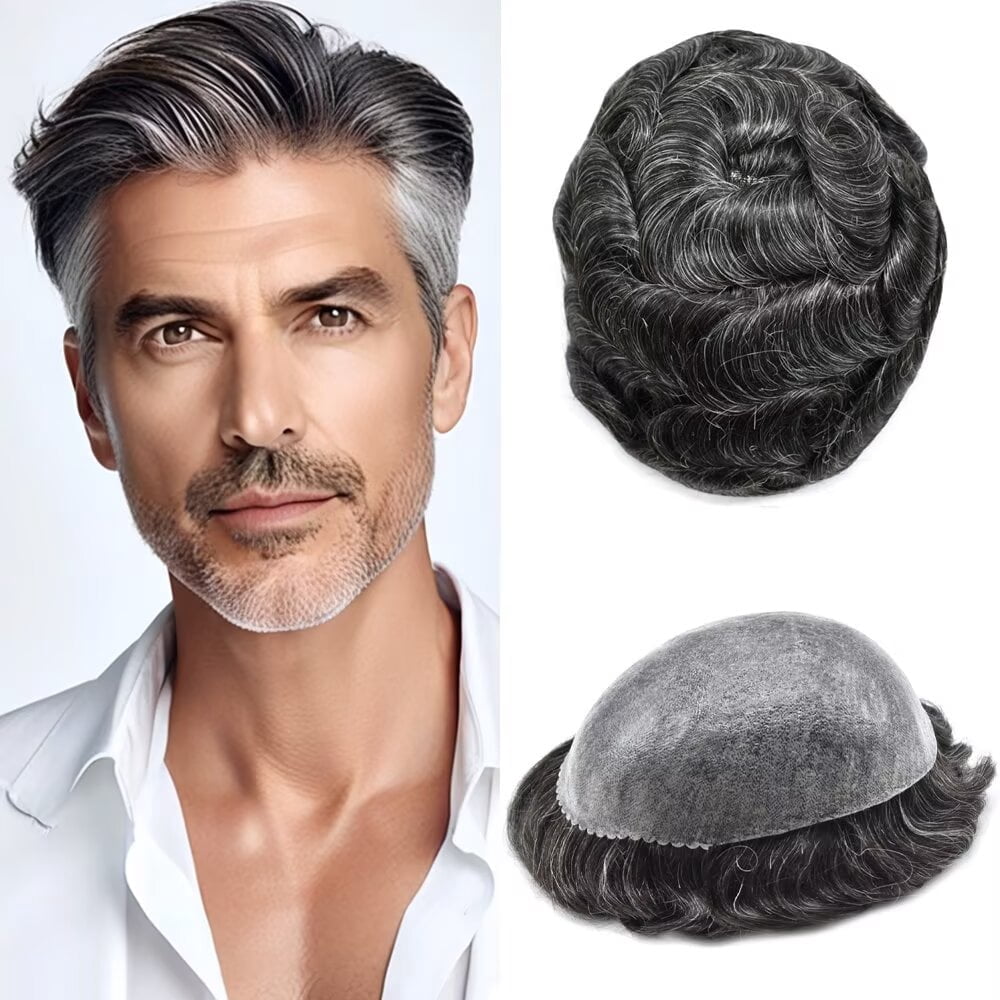 Mens Hairpiece LYRICAL HAIR All Poly Men Toupee Human Hair Replacement ...