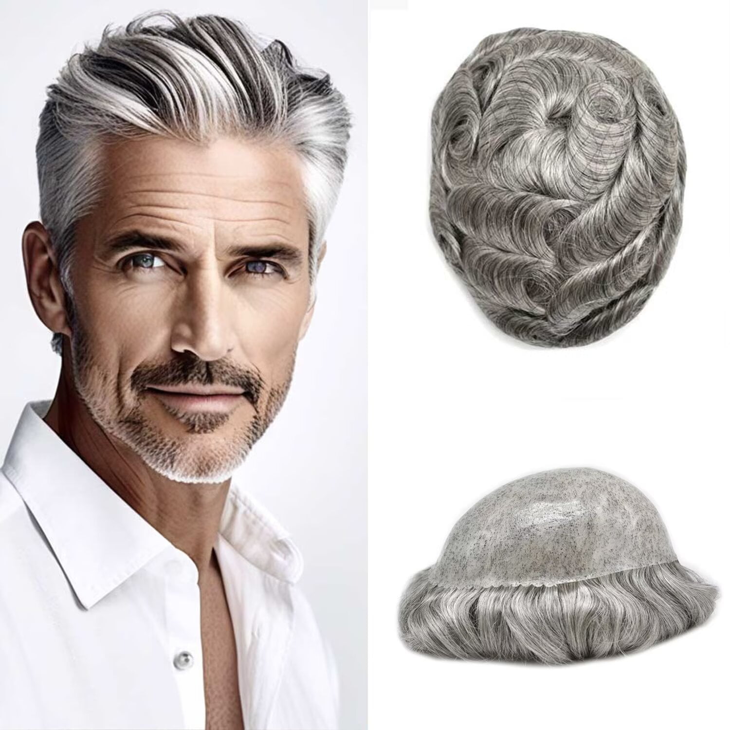 Mens Hairpiece LYRICAL HAIR All Poly Men Toupee Human Hair Replacement ...
