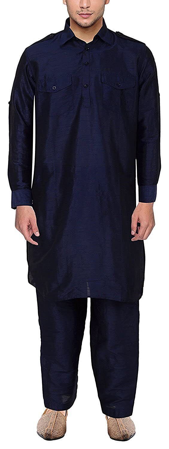 Mens Handmade Desginer Silk Blend Indian Bollywood Ethnic Wear Pathani ...