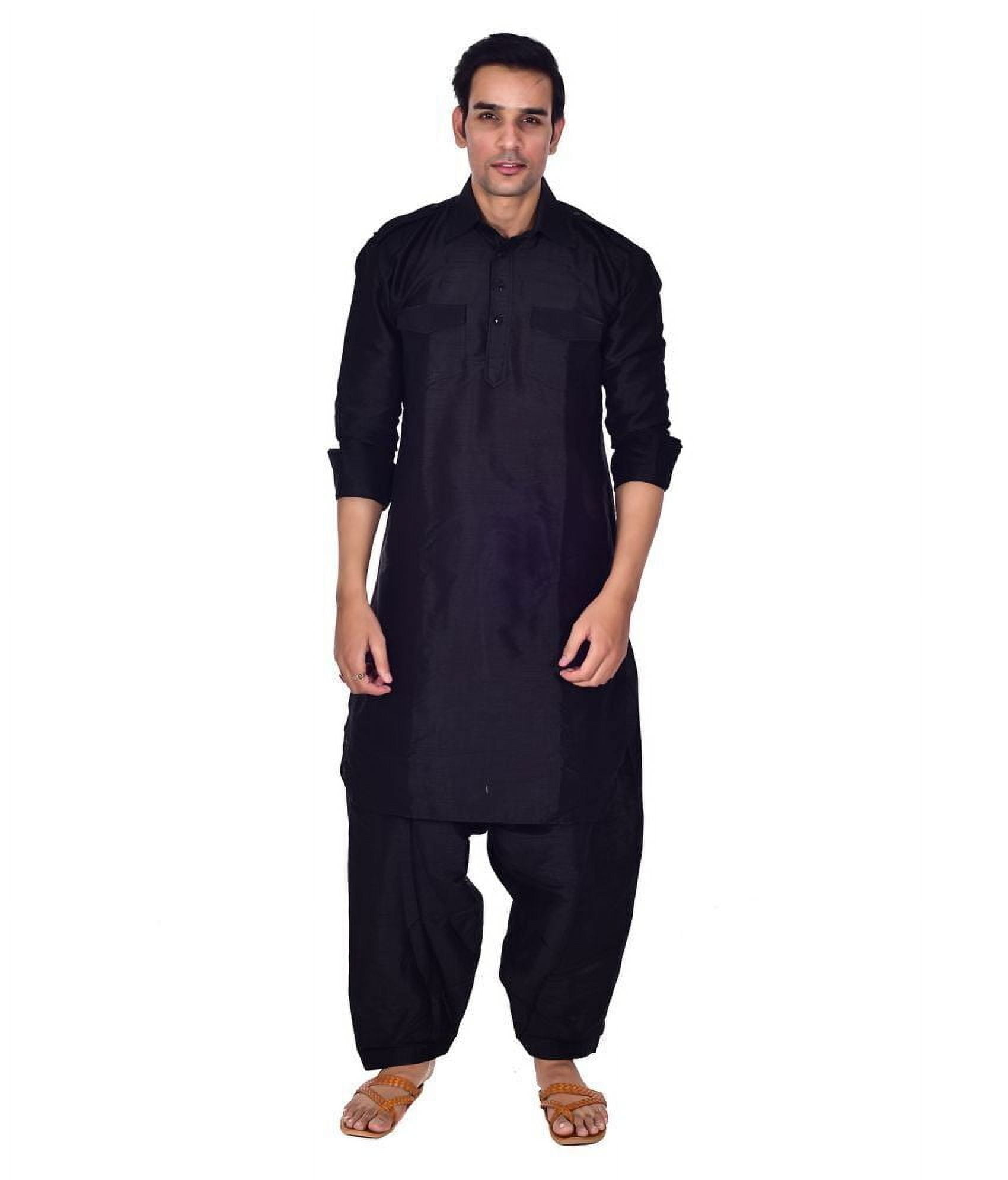 Mens Handmade Desginer Silk Blend Indian Bollywood Ethnic Wear Pathani ...