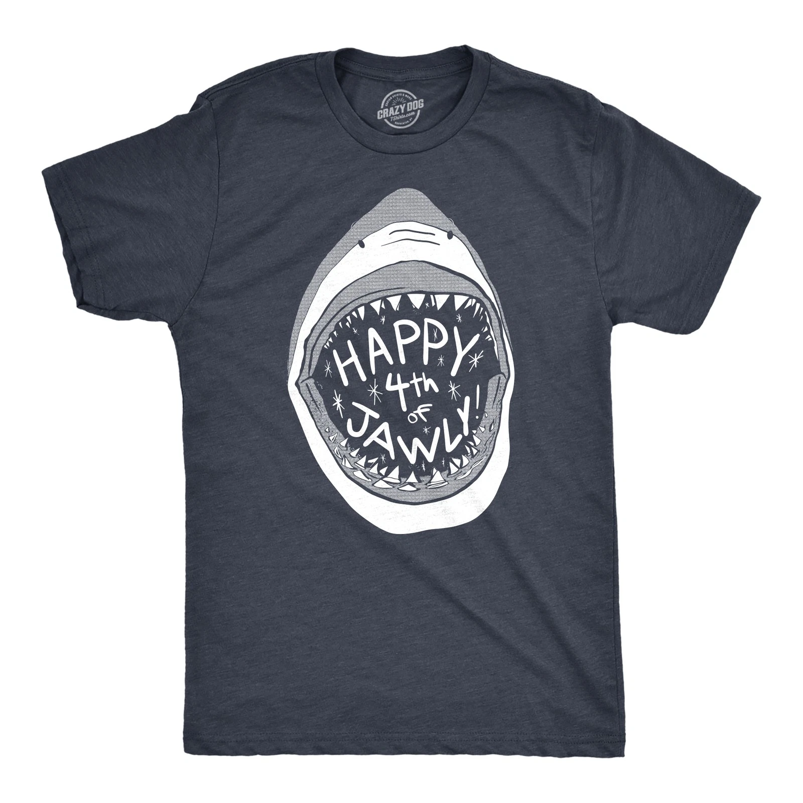 Mens Happy 4th of Jawly T Shirt Funny 4th of July Shark Independence ...