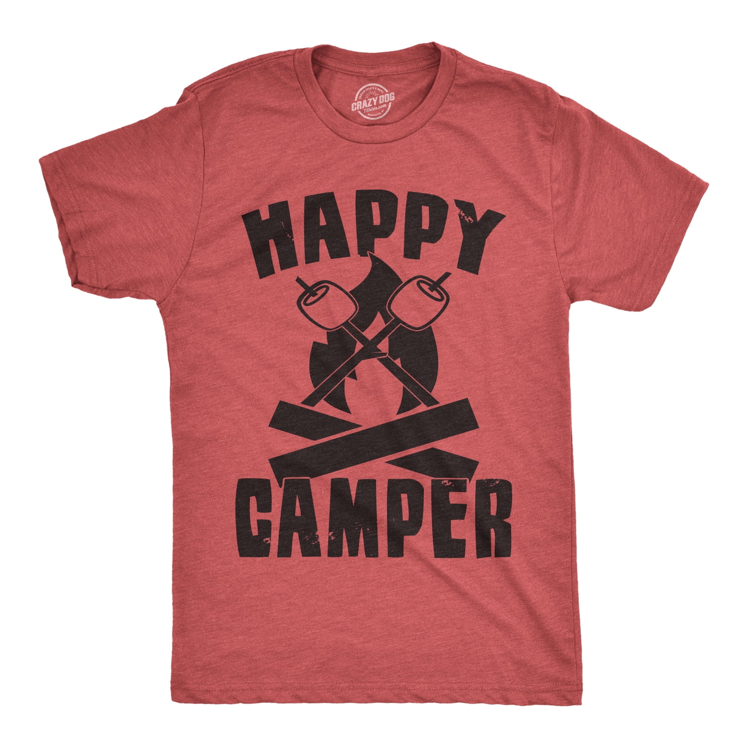 Mens Happy Camper Shirt Funny Camping Cool Hiking Graphic Vintage Tee 80s Saying Graphic Tees ...