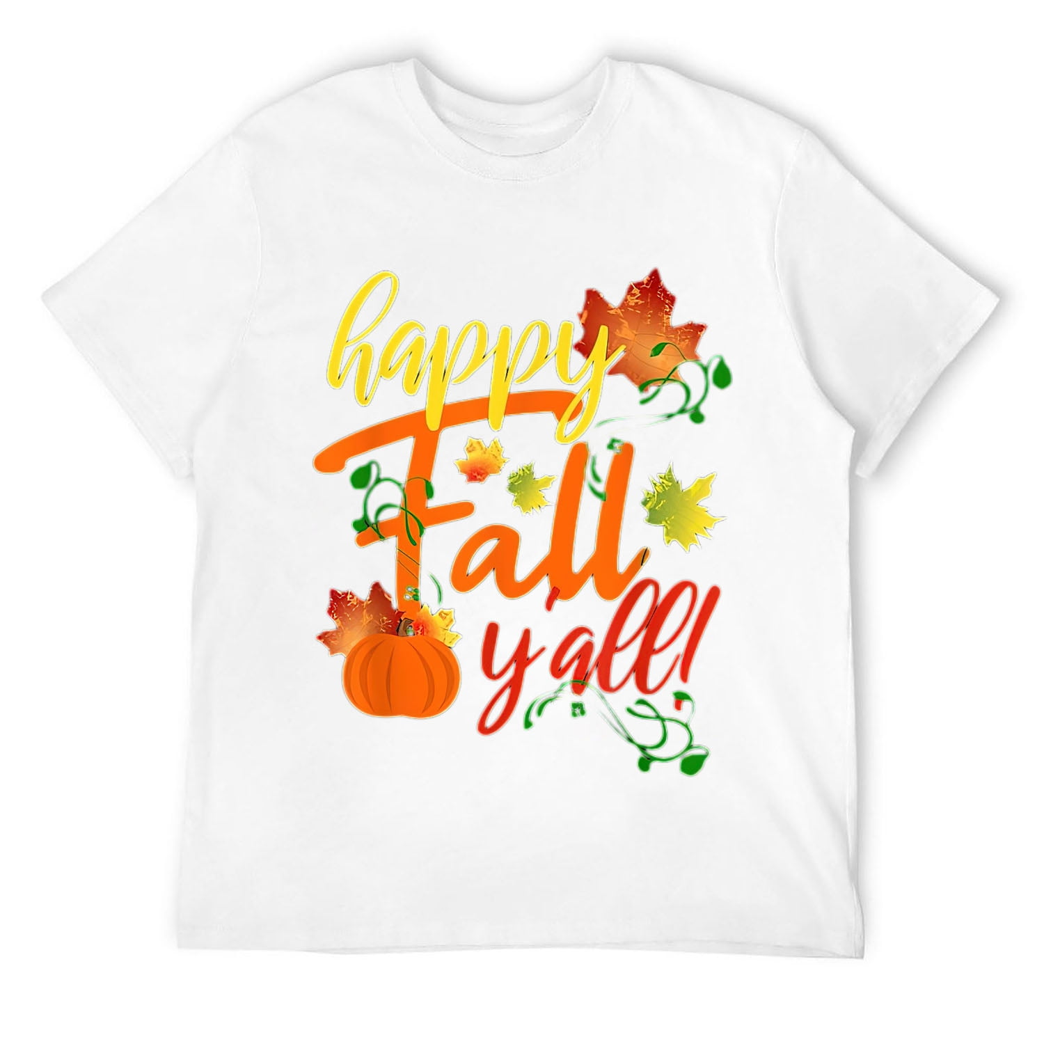 Mens Happy Fall Y'all Shirt Fall HarT Shirt Pumpkin Fall Leaves T-Shirt ...