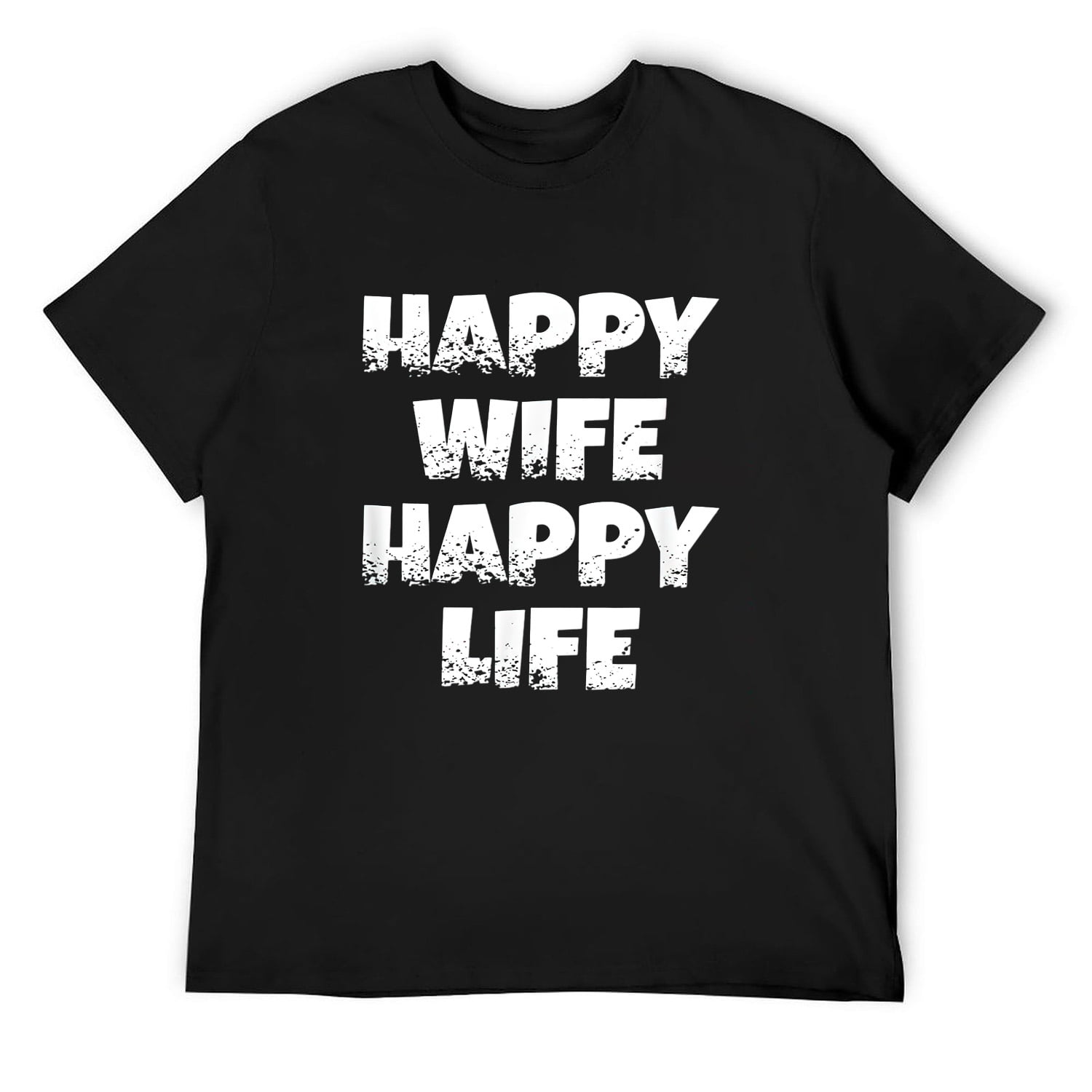 Mens Happy Wife Happy Life T-Shirt Black Large - Walmart.com