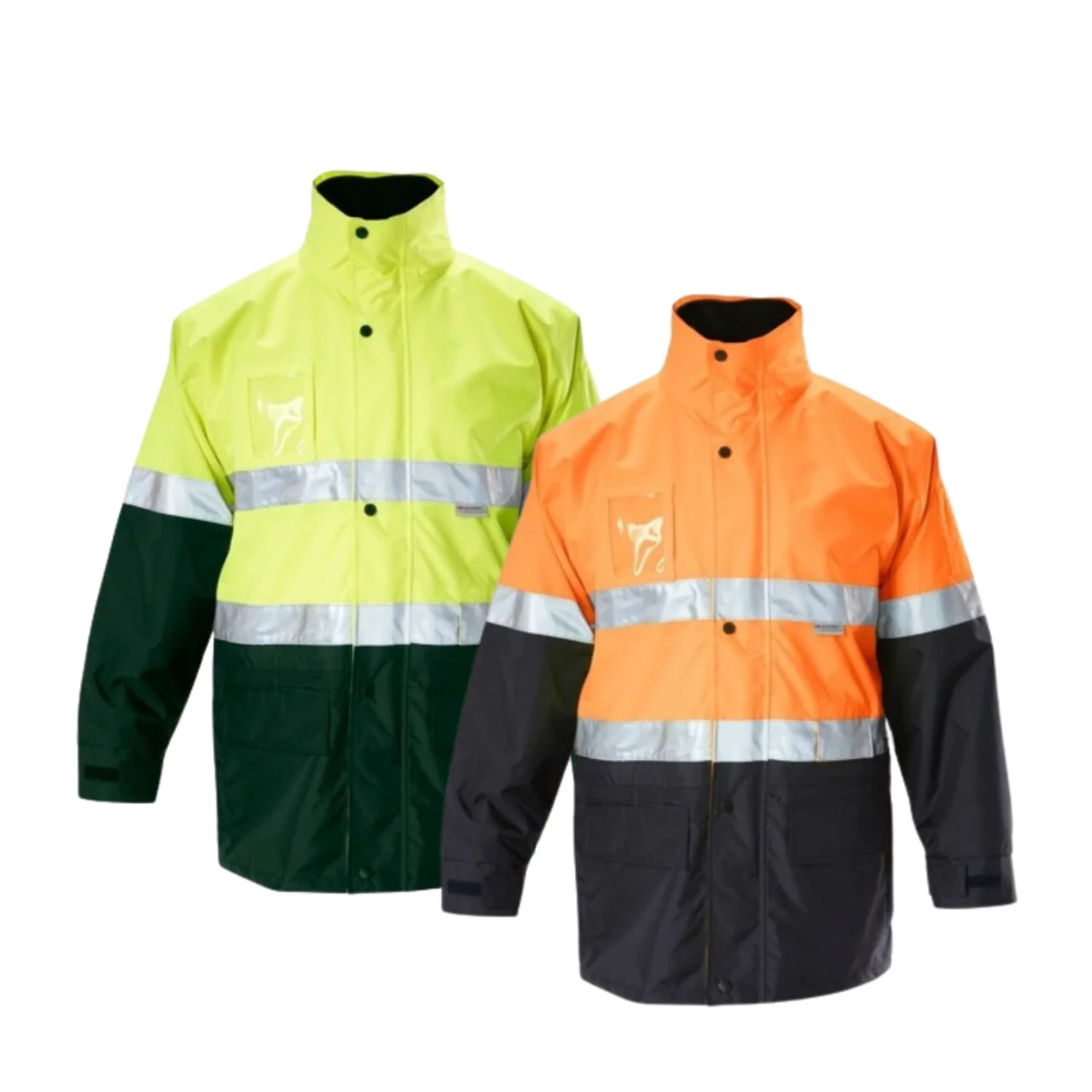 Mens Hard Yakka Foundations Hi-Vis Six 6 Way Jacket Reflective Tape ...