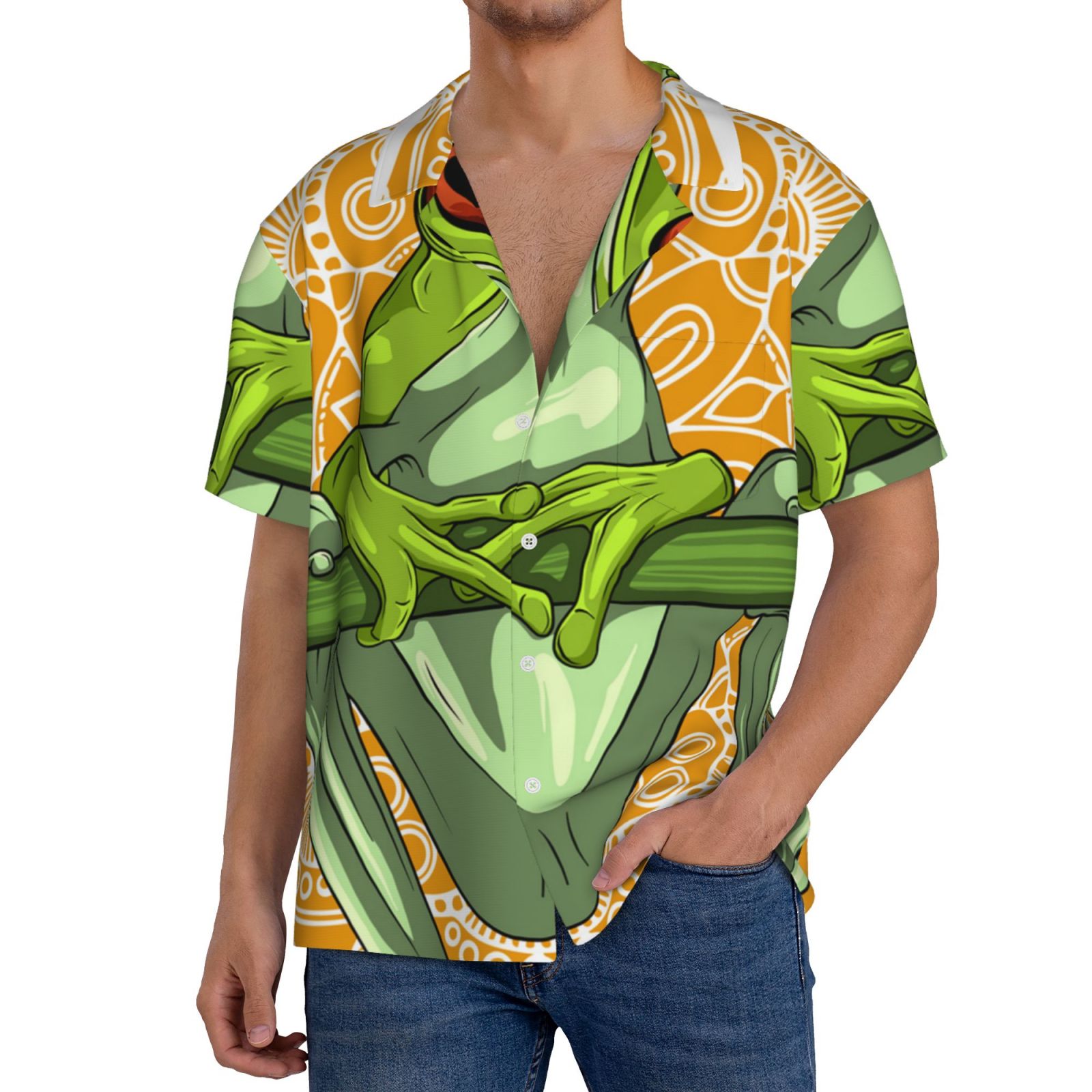 Mens Hawaiian Shirts Casual Short Sleeve Button Down Beach , Cartoon ...