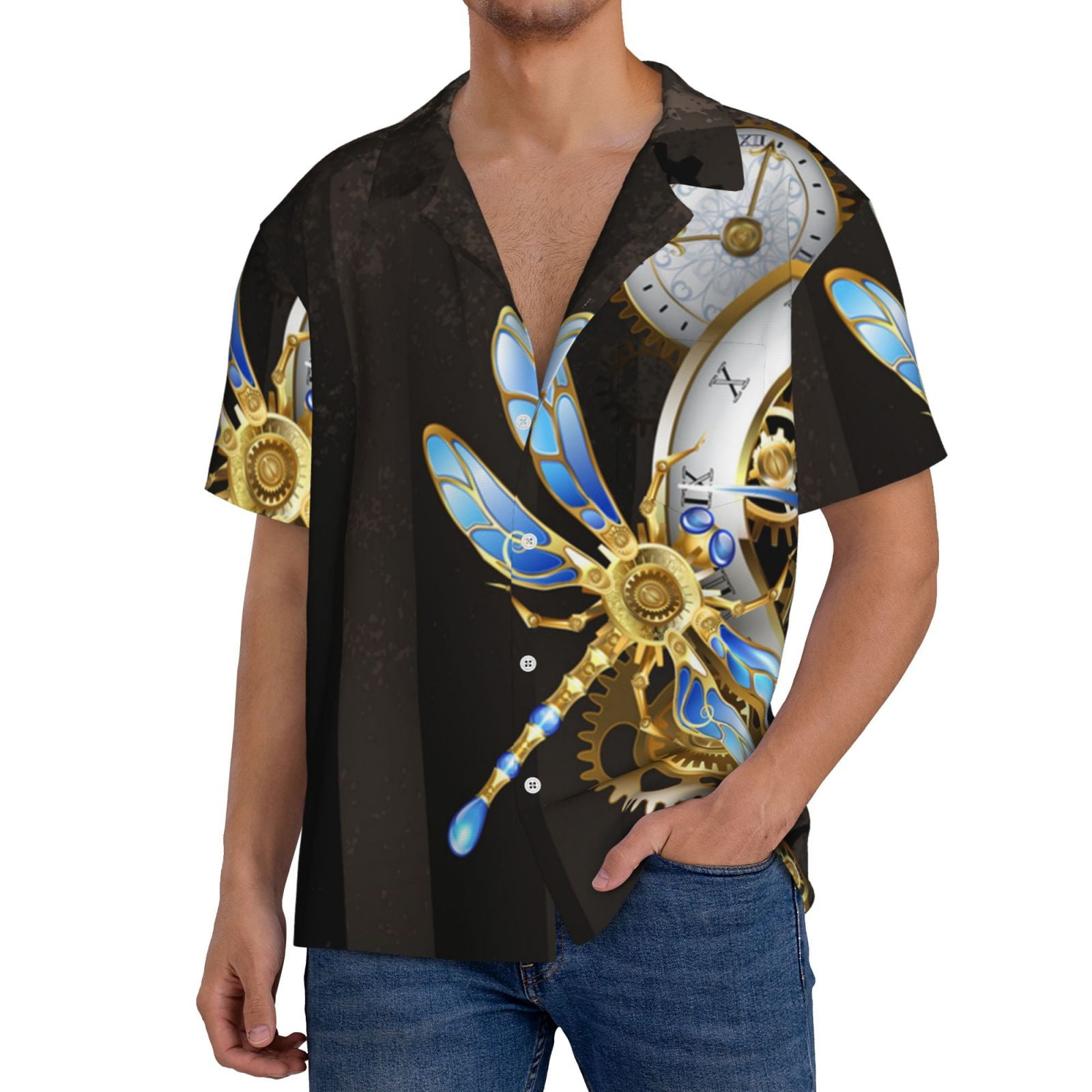 Mens Hawaiian Shirts Casual Short Sleeve Button Down Beach , Dials With ...