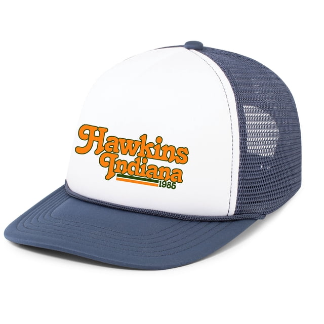 Mens Hawkins Indiana 1986 Upside Down Rope Hat Embroidered Foam Front ...