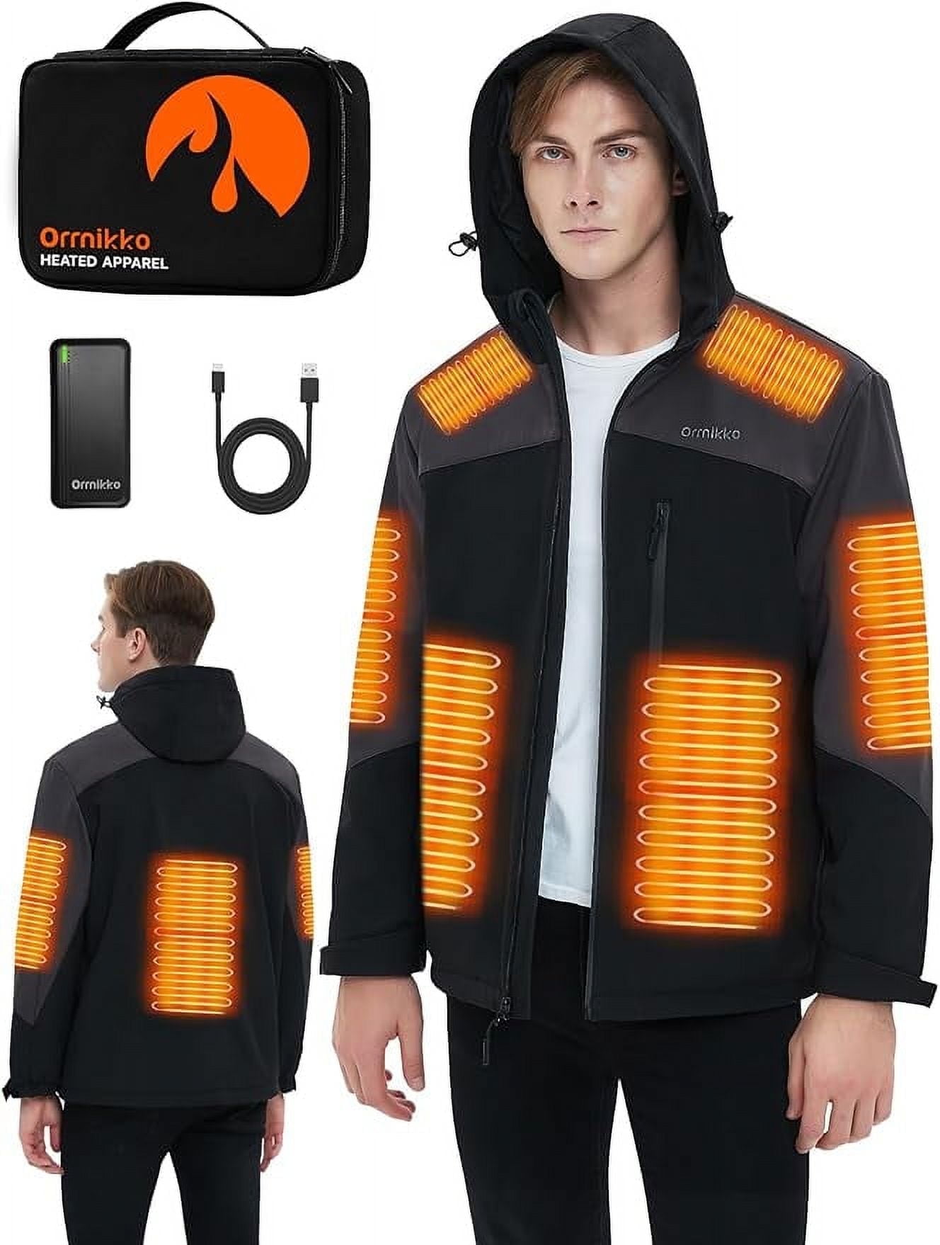 Orrnikko Heated Jacket for Men with 20000mAh Battery Winter Heating ...