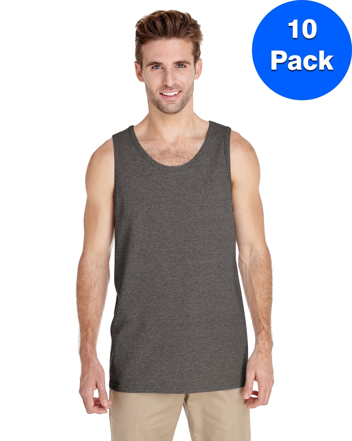 Mens Heavy Cotton Tank Top 10 Pack - Walmart.com