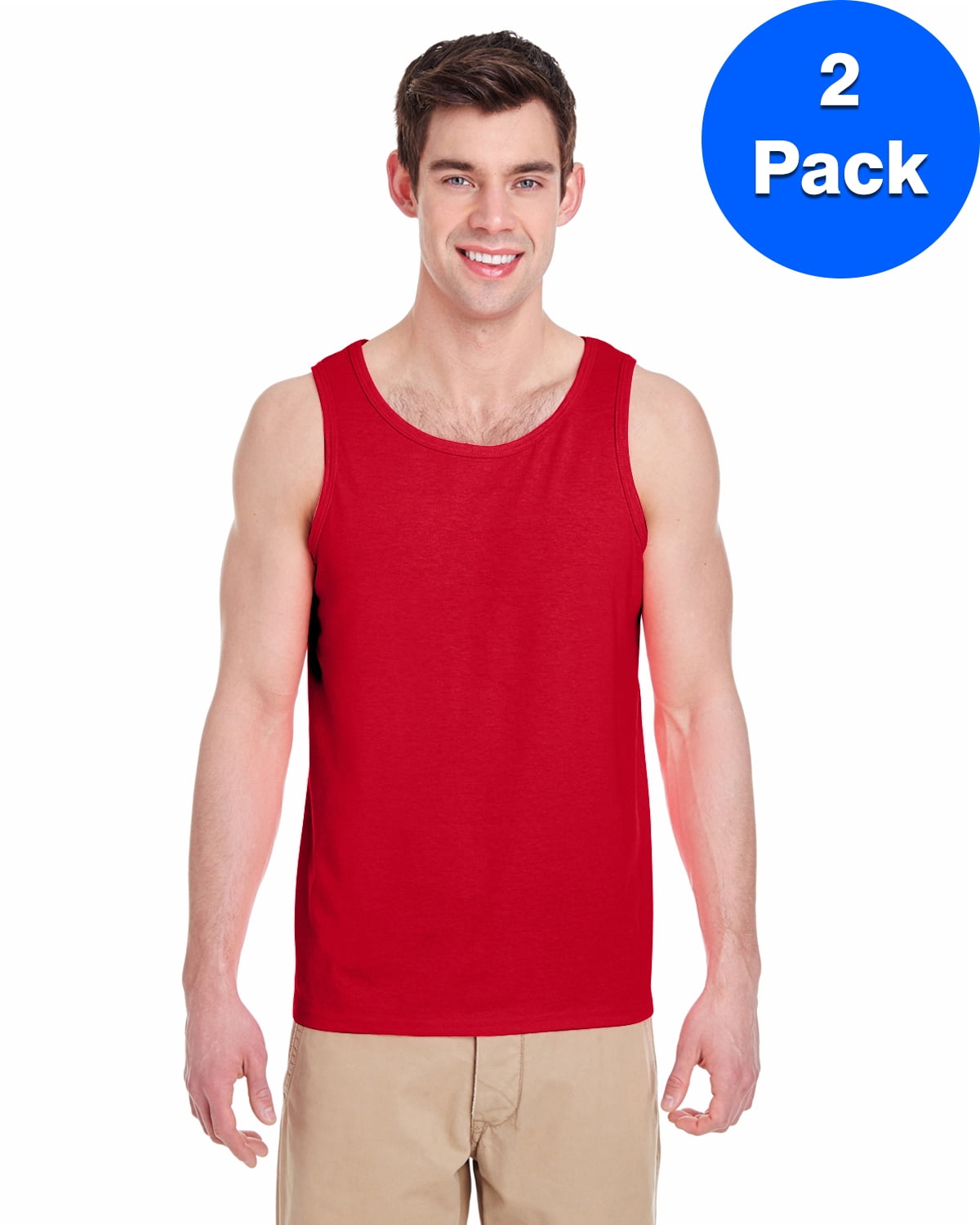 Mens Heavy Cotton Tank Top 2 Pack - Walmart.com