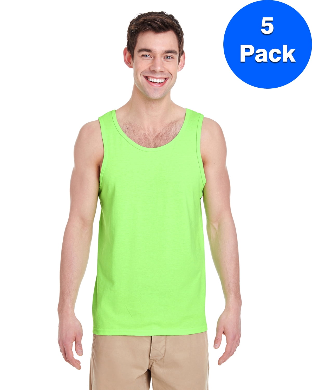 Mens Heavy Cotton Tank Top 5 Pack - Walmart.com