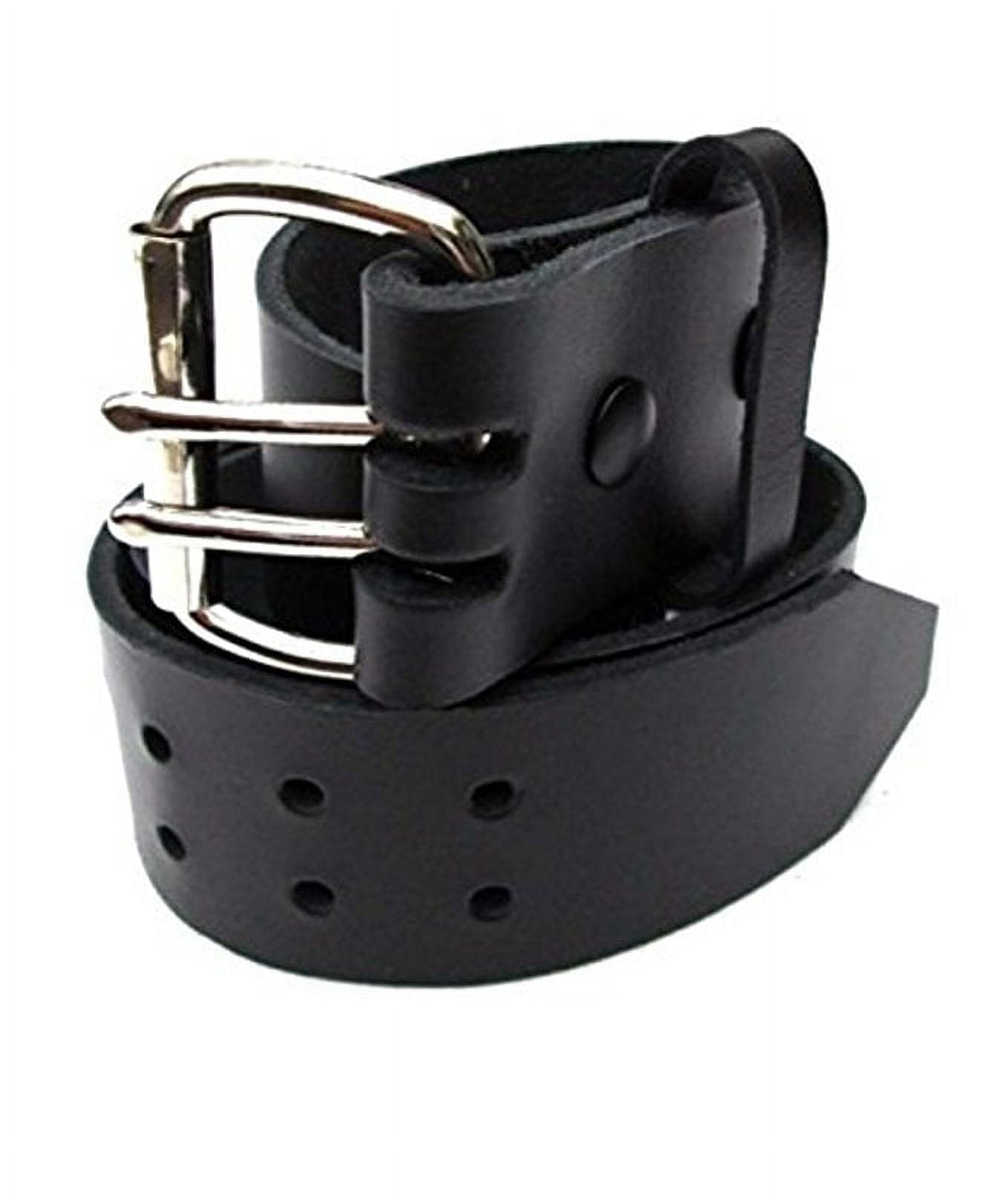 Mens Heavy Duty Black Leather Work/Tool Belt 2" Wide (42) - Walmart.com