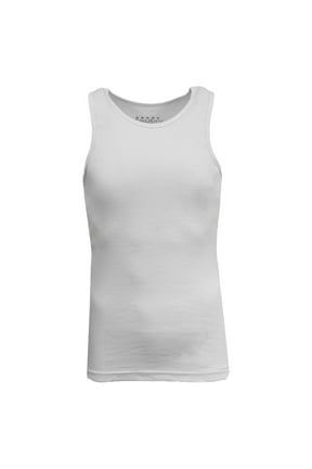 White Ribbed Tank Top Mens