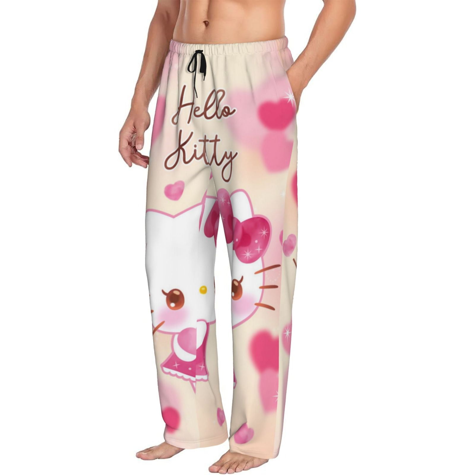 Mens Hello Kitty Pajama Pants Soft Lightweight Pajama Pants for Men ...