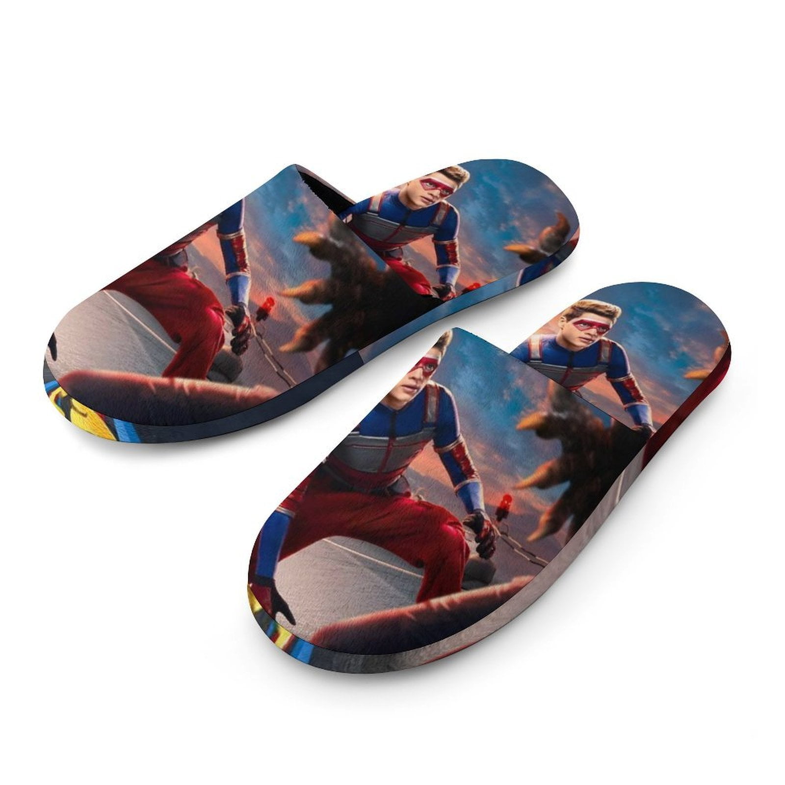 Mens Henry Danger Slippers Non-Slip Fuzzy House Slippers Warm Soft ...