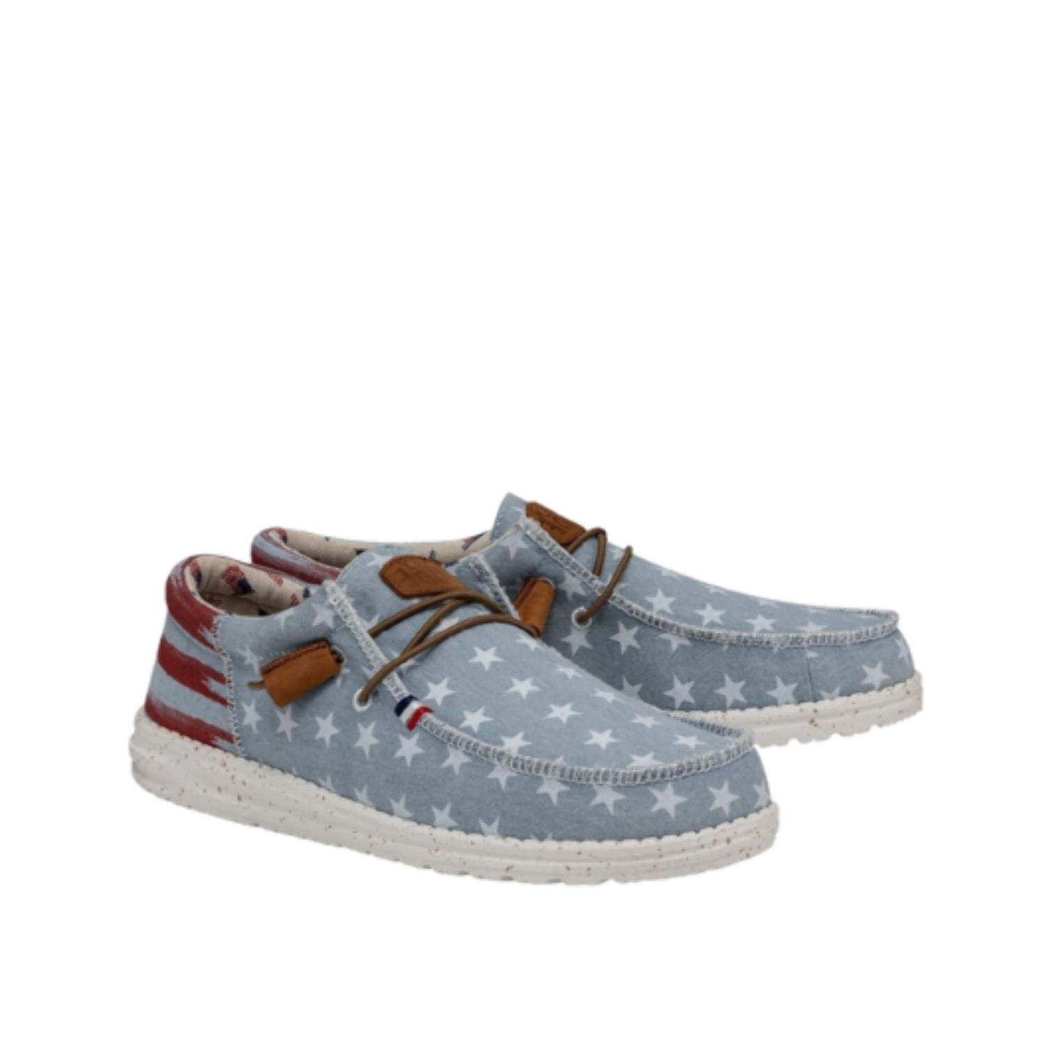 Mens Hey Dude Wally Americana Denim Star Casual Shoe - Walmart.com