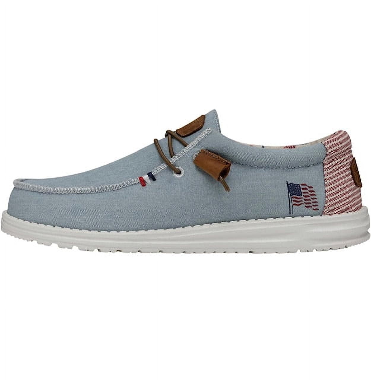 Mens Hey Dude Wally Americana Denim Stripe Casual Shoe - Walmart.com