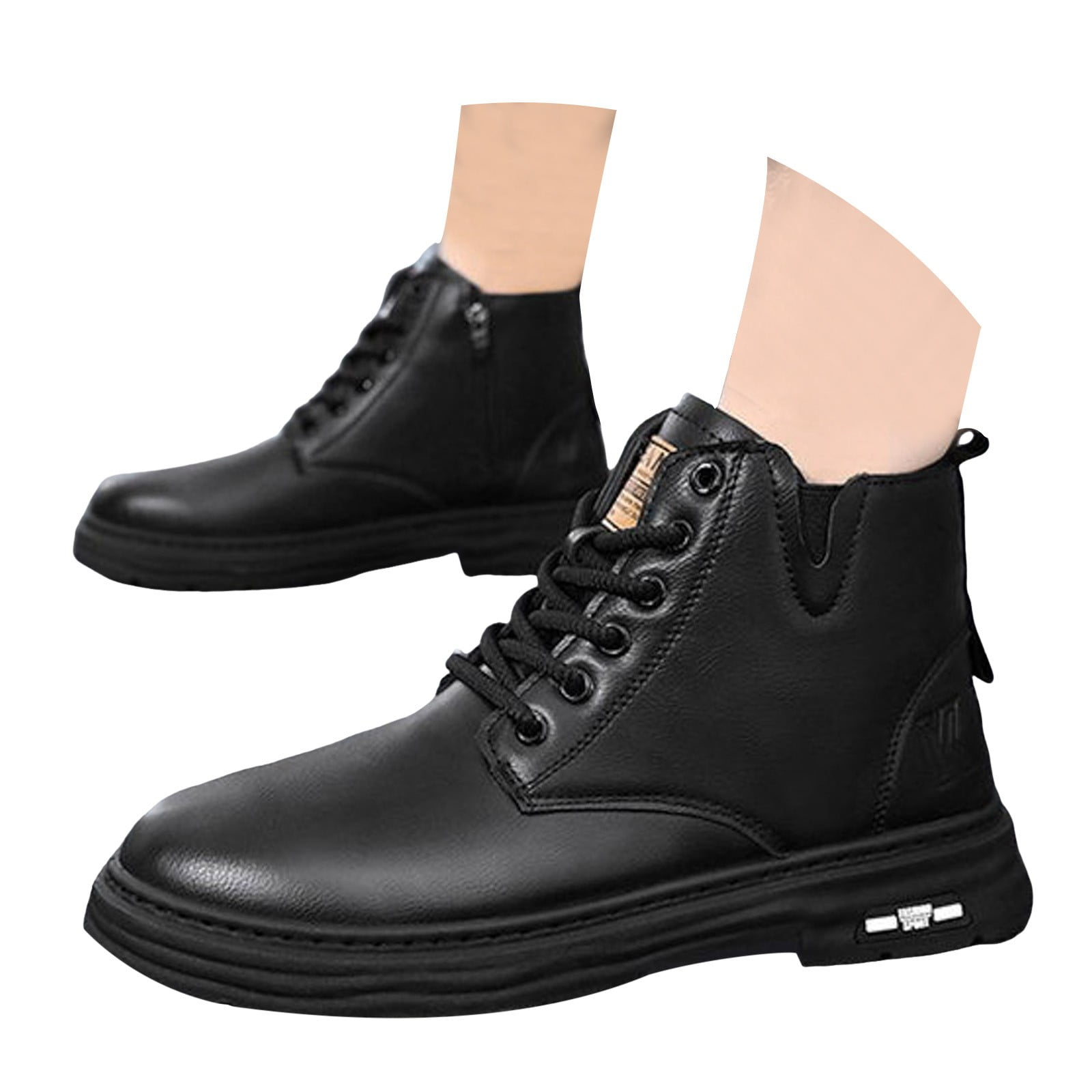 Mens High Top Oxfords Combat Boots Business Casual Office Leather Lace ...